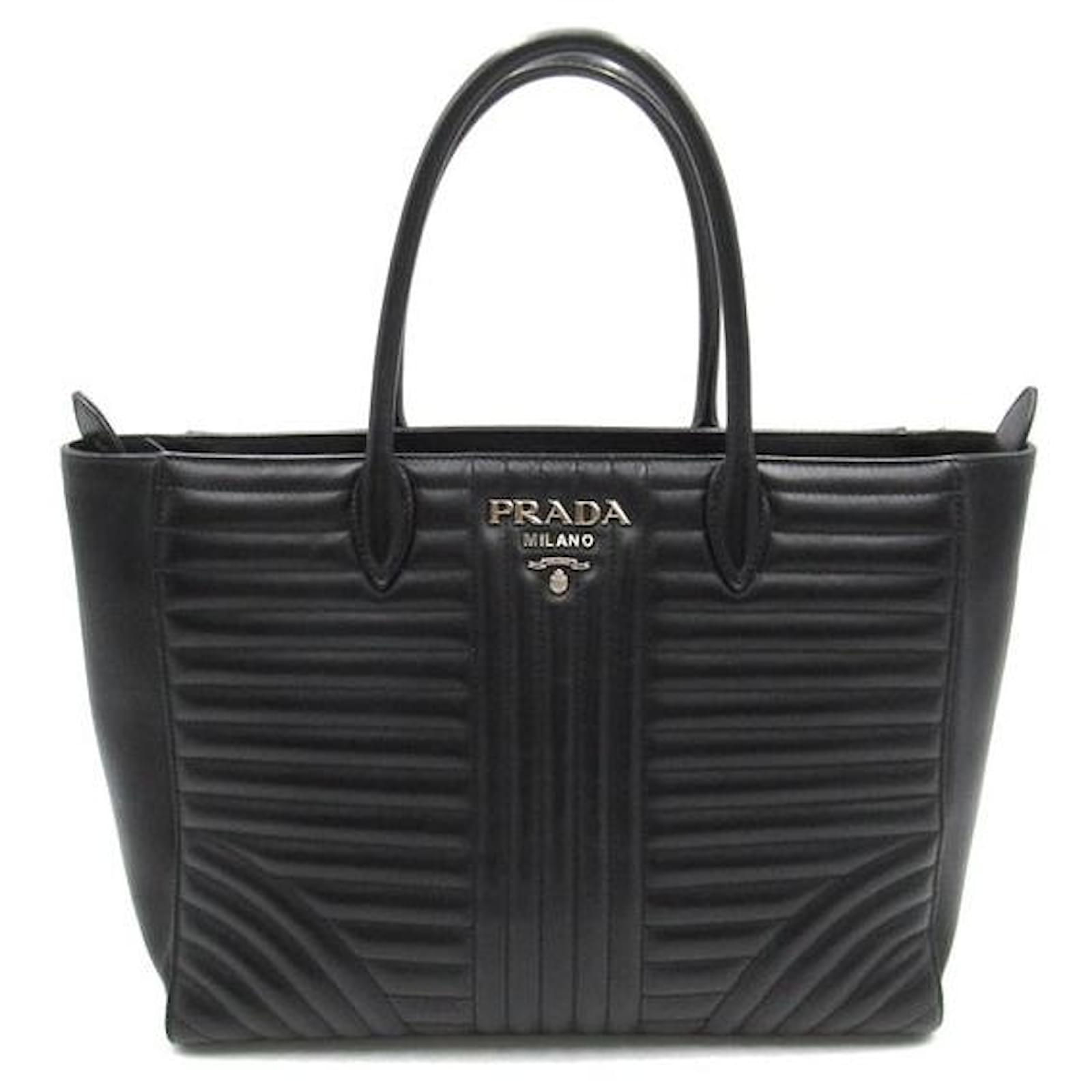 Prada Quilted Diagramme lined Zip Tote Leather Tote Bag in Good ...