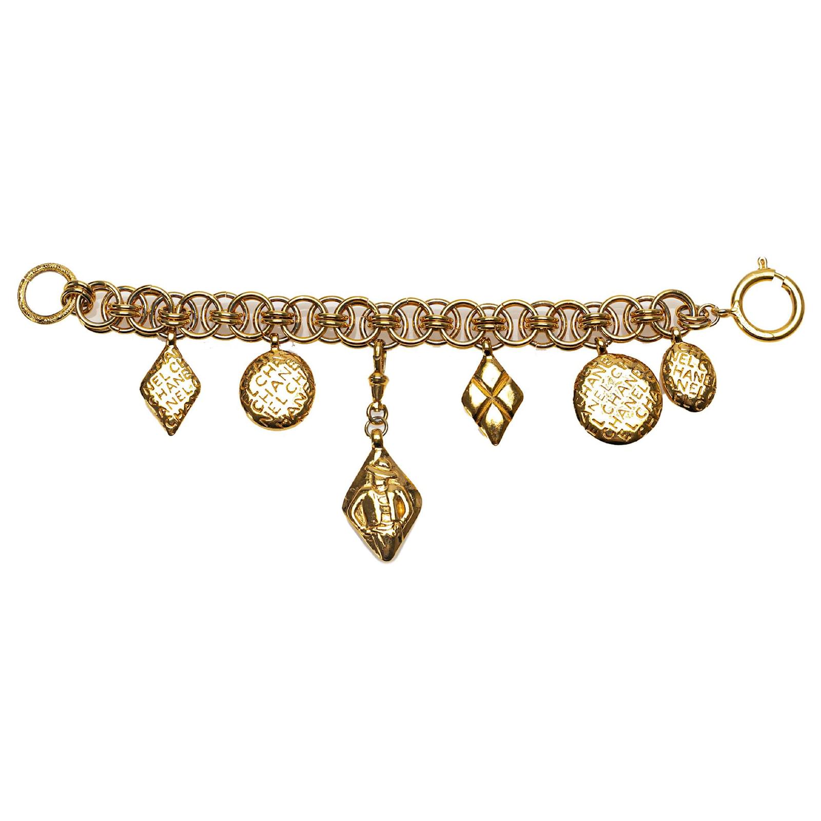Chanel Gold CC Multi Charms Iconic Chain Bracelet Golden Metal Gold ...