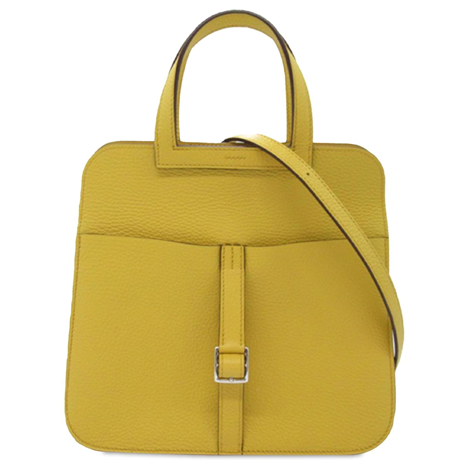 Hermès Yellow Clemence Halzan 25 Leather Pony-style calfskin ref ...