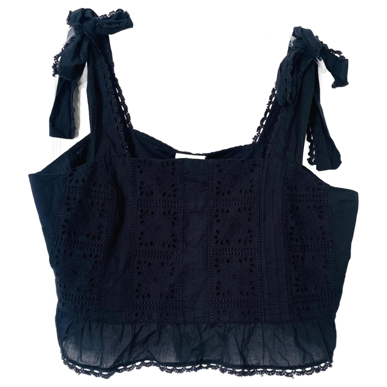 Farm Rio Black Lace Top Cotton ref.1366795 - Joli Closet