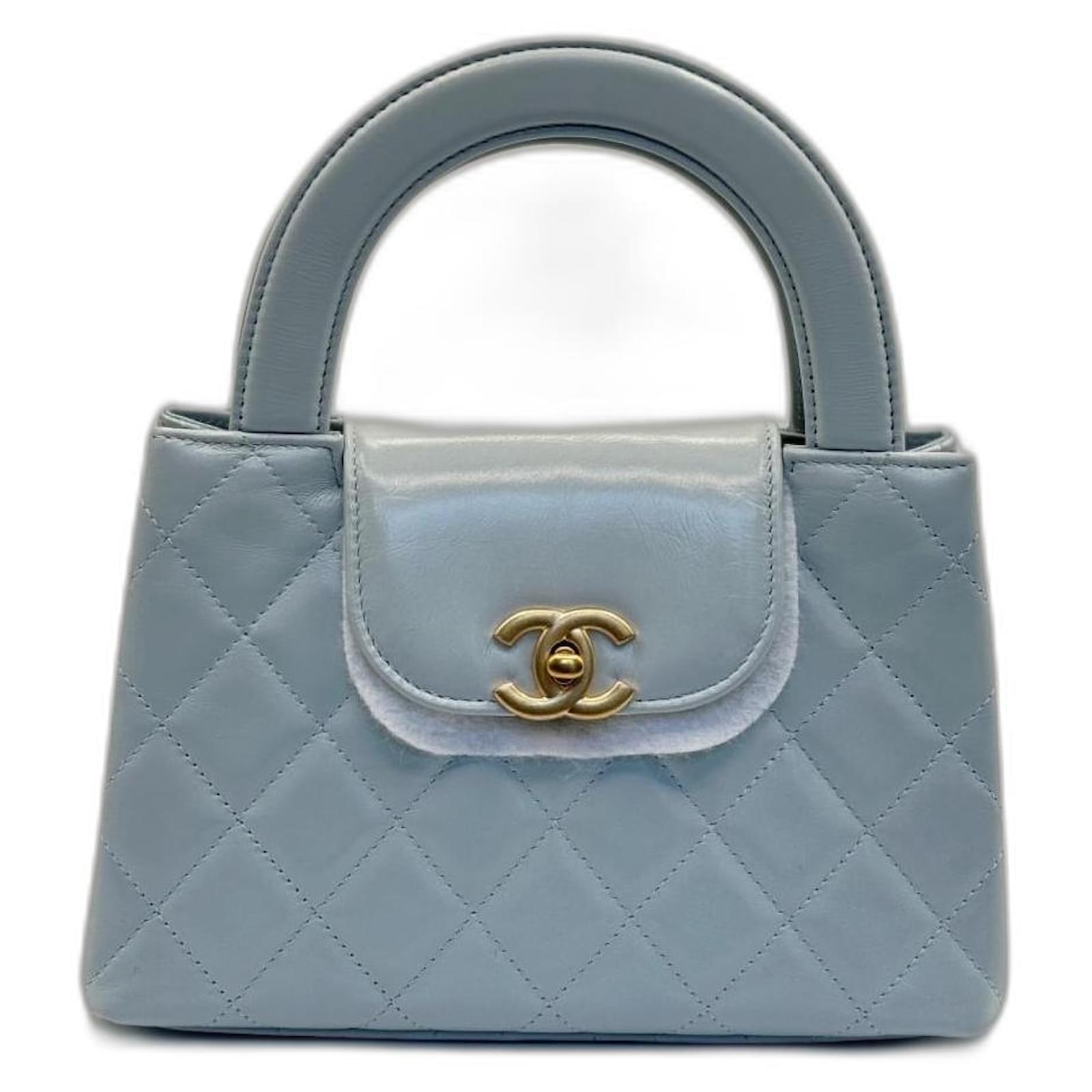 Chanel Nano Kelly Shopper Bag light blue Leather ref.1375549 - Joli Closet