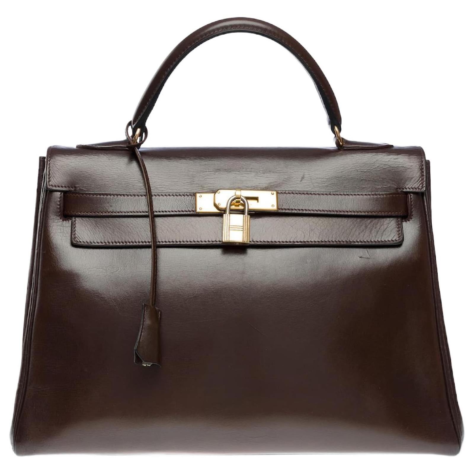 Hermès HERMES Kelly 32 Bag in Brown Leather - 101685 ref.1375661 - Joli ...