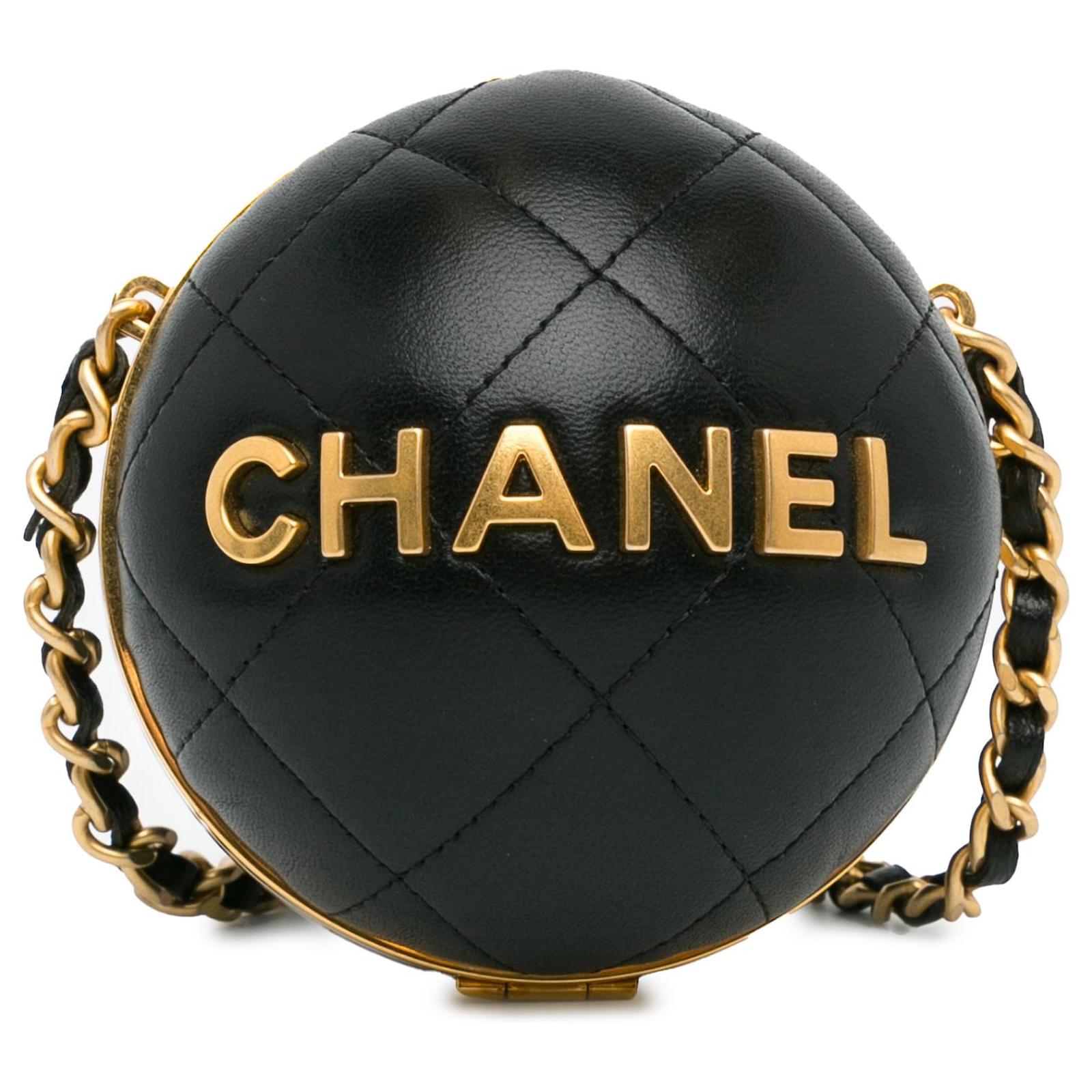 Chanel Black Sphere Minaudiere Bag Leather ref.1376184 - Joli Closet