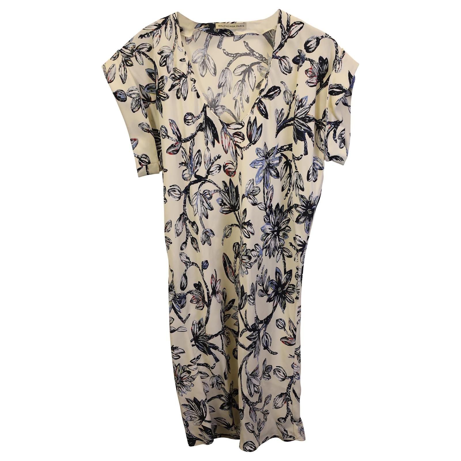 Day Balenciaga Printed Mini Dress in White Cotton ref.1376280 - Joli Closet