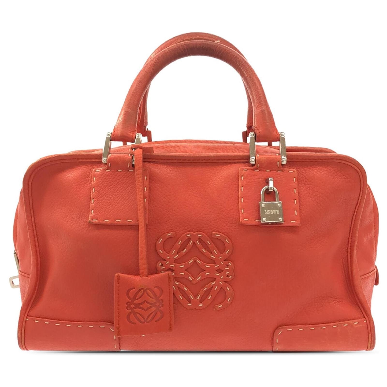 LOEWE Orange Leather Amazona 28 Pony-style calfskin ref.1381957 - Joli ...