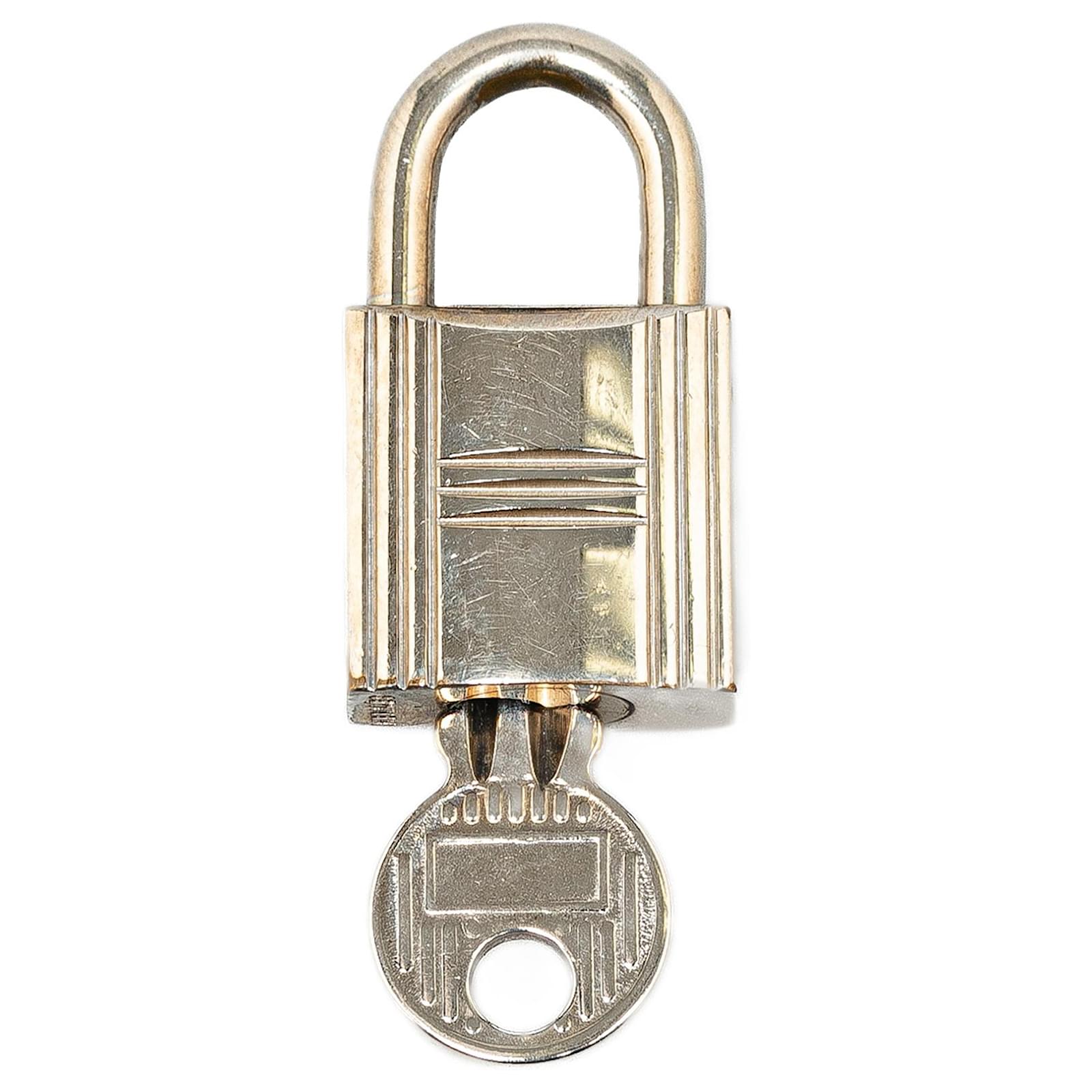 Hermès Silver Cadena Lock and Key Silvery Metal Platinum ref.1382019 ...
