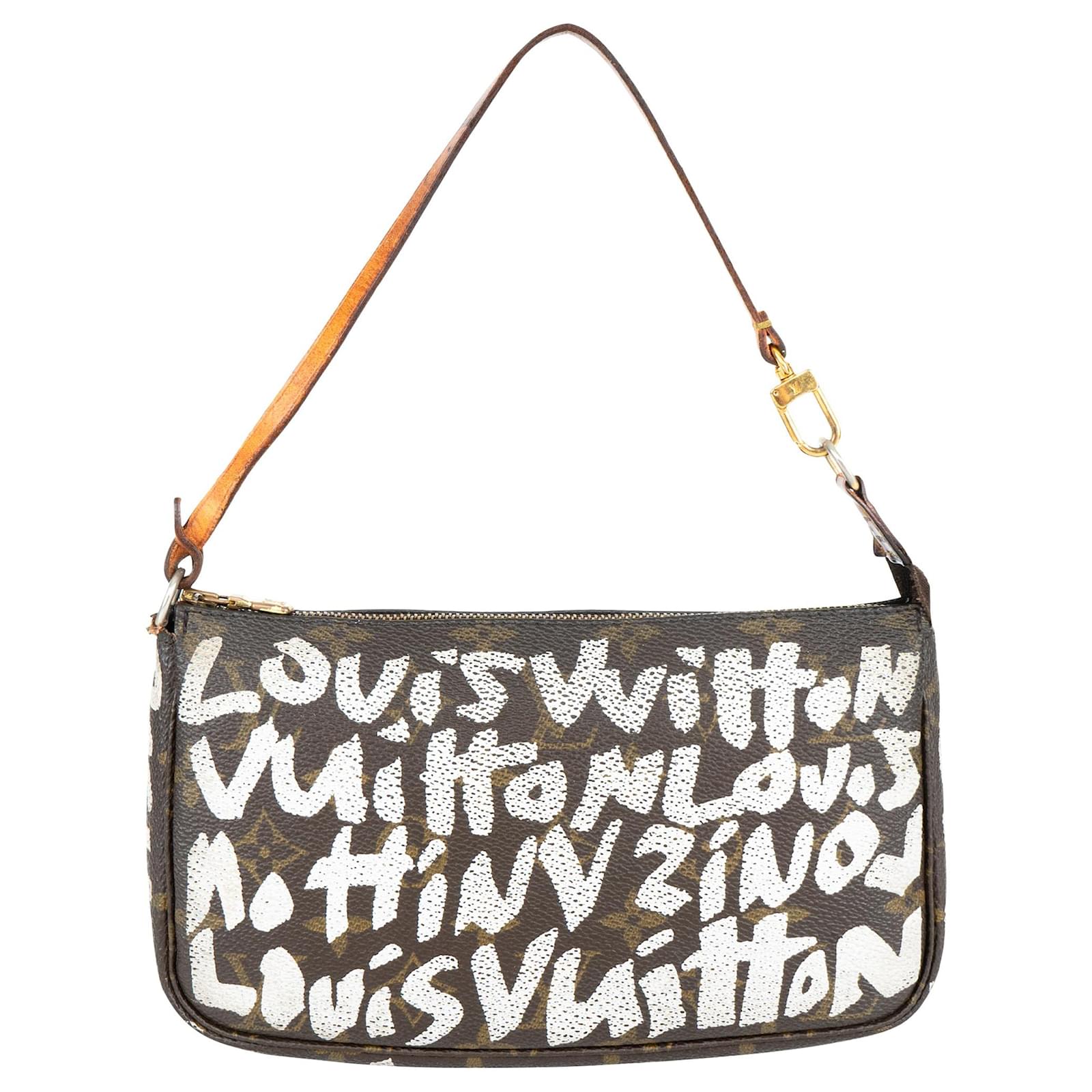 Louis Vuitton Canvas Graffiti Pochette Accessoire Brown Cloth ref ...