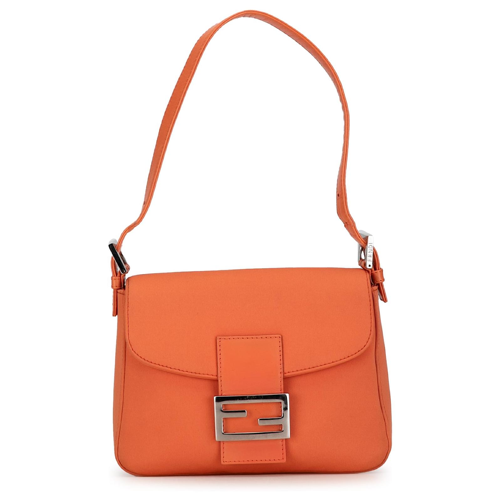 Fendi Orange Satin Shoulder Bag Cloth ref.1387724 - Joli Closet