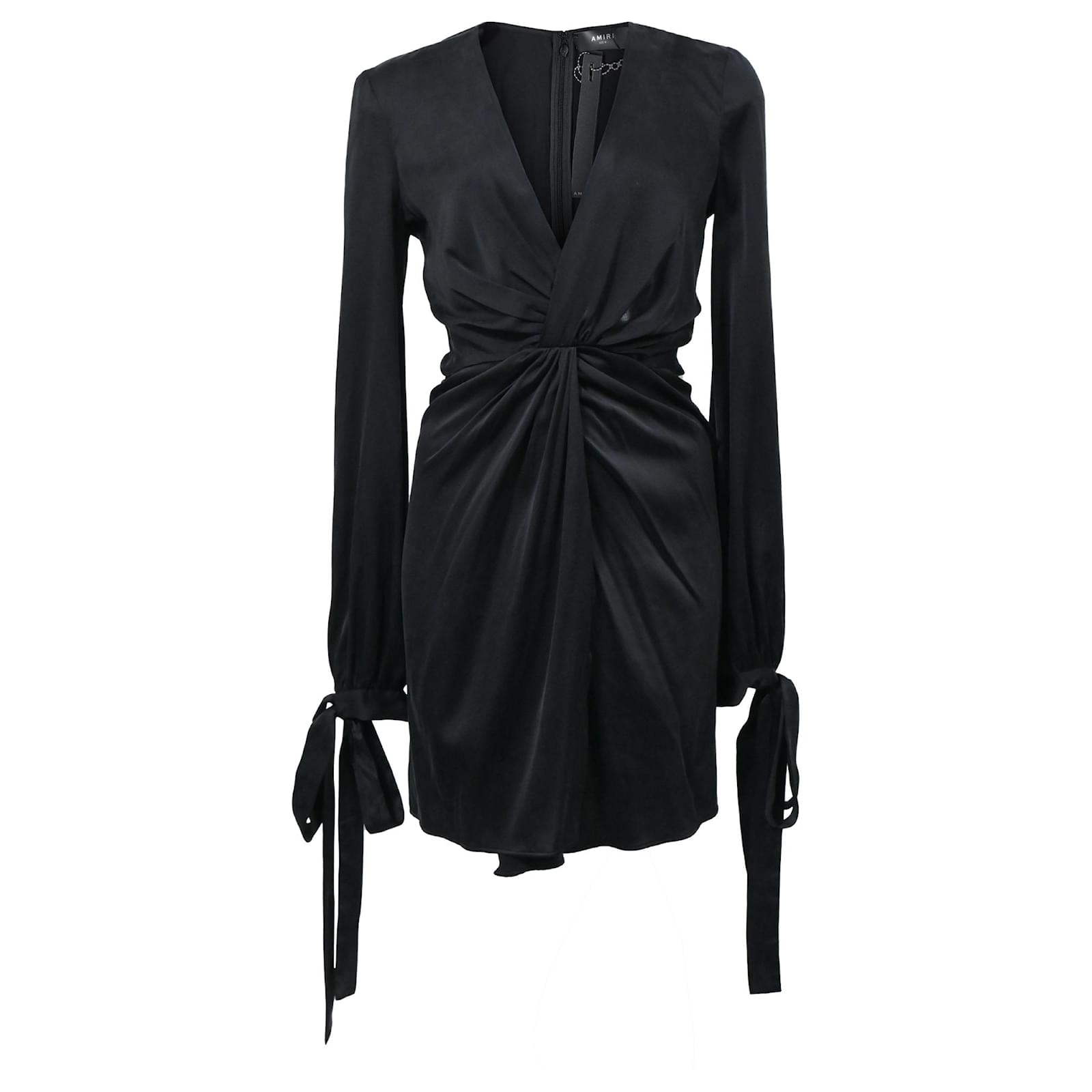 Amiri V-neck Mini Dress in Black Silk ref.1391092 - Joli Closet