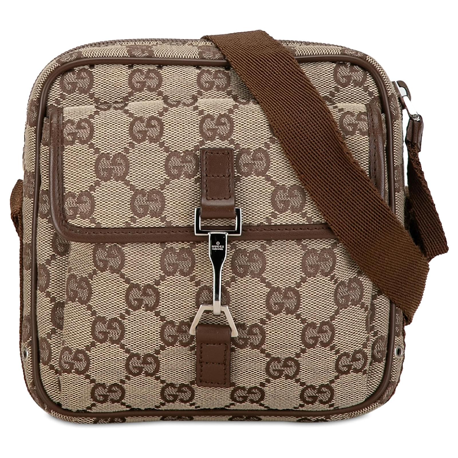 Gucci Brown Mini GG Canvas Jackie Crossbody Bag Beige Cloth Cloth ref ...