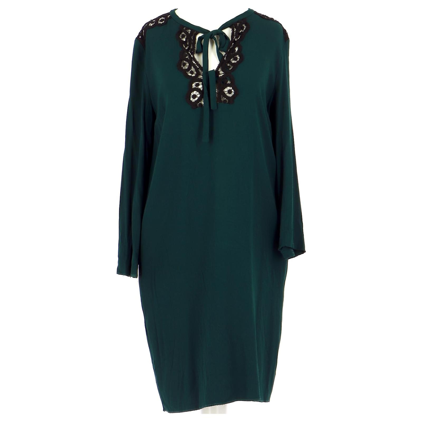 Sandro robe Dark green Viscose ref.1402321 - Joli Closet