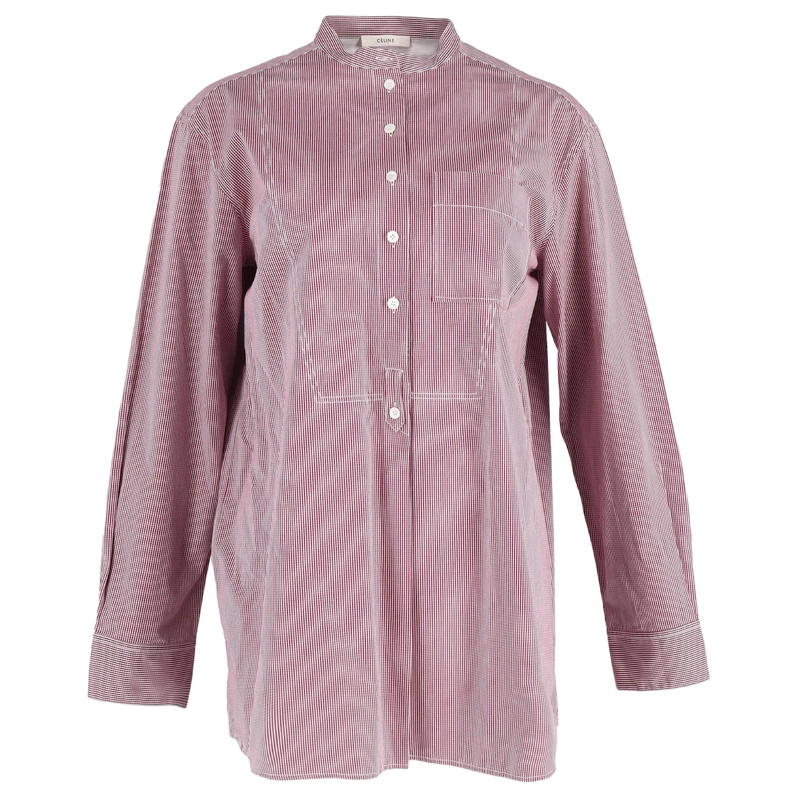 Céline Celine Button-Up Shirt in Red Cotton ref.1403854 - Joli Closet