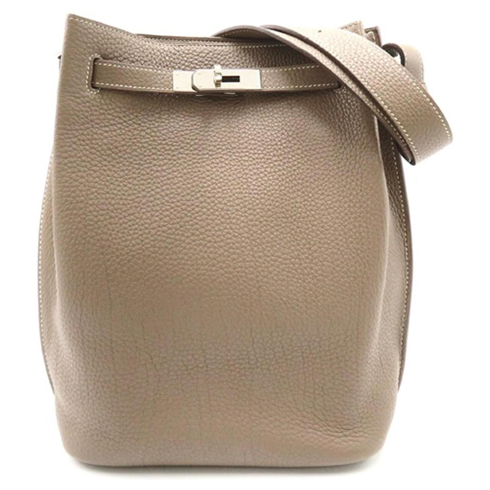 Hermès Brown Taurillon Clemence So Kelly 22 Taupe Leather Pony-style ...