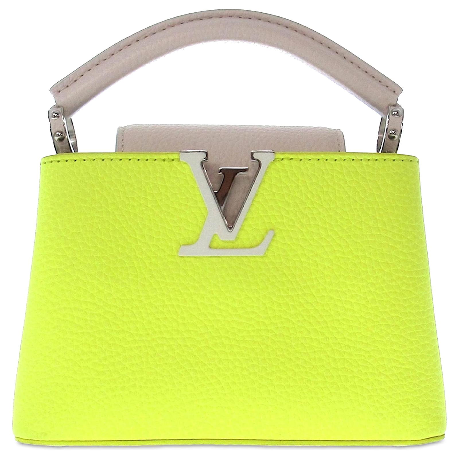 Louis Vuitton Yellow Taurillon Mini Capucines Leather Pony-style ...