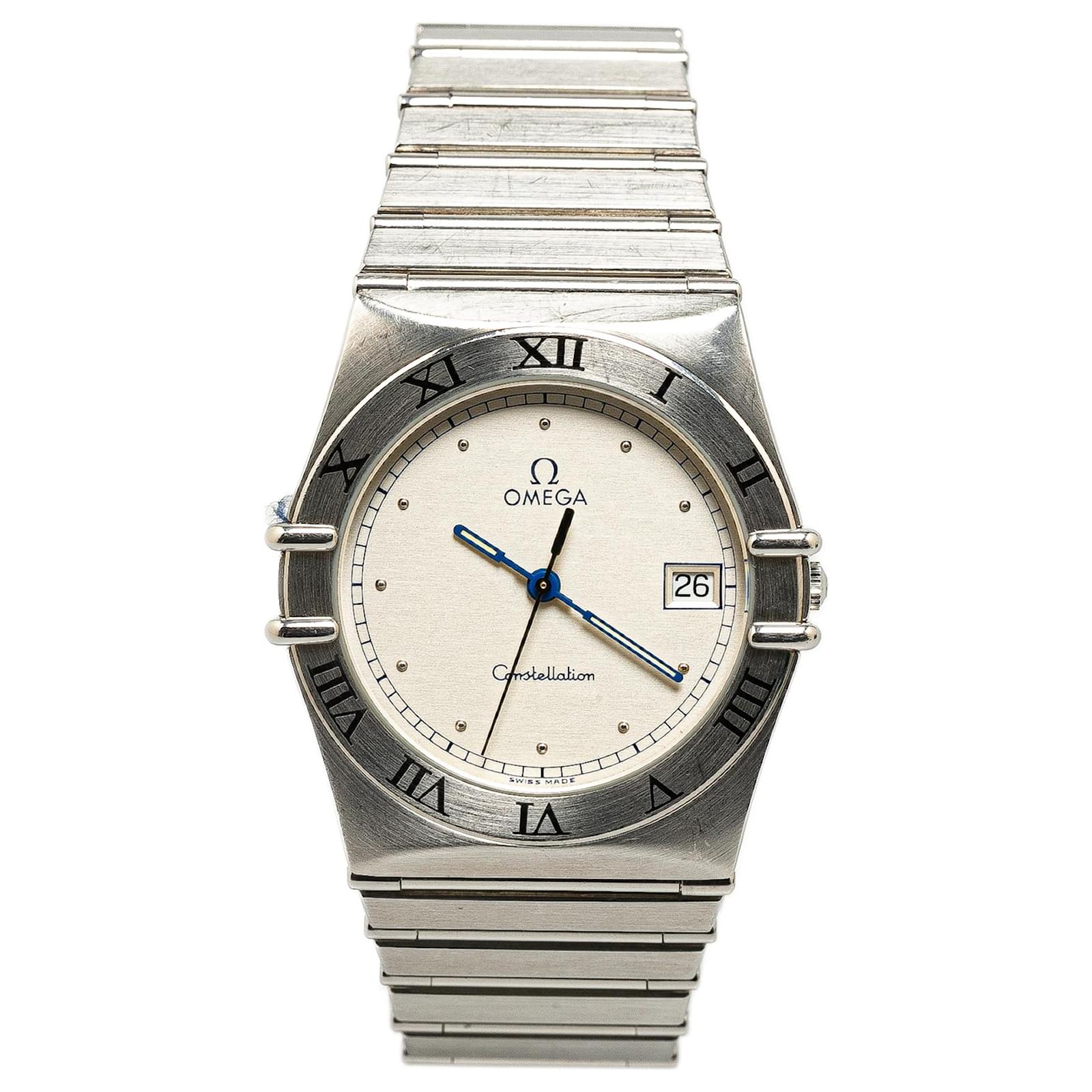 Omega Silver Quartz Stainless Steel Constellation Watch Metal ref ...