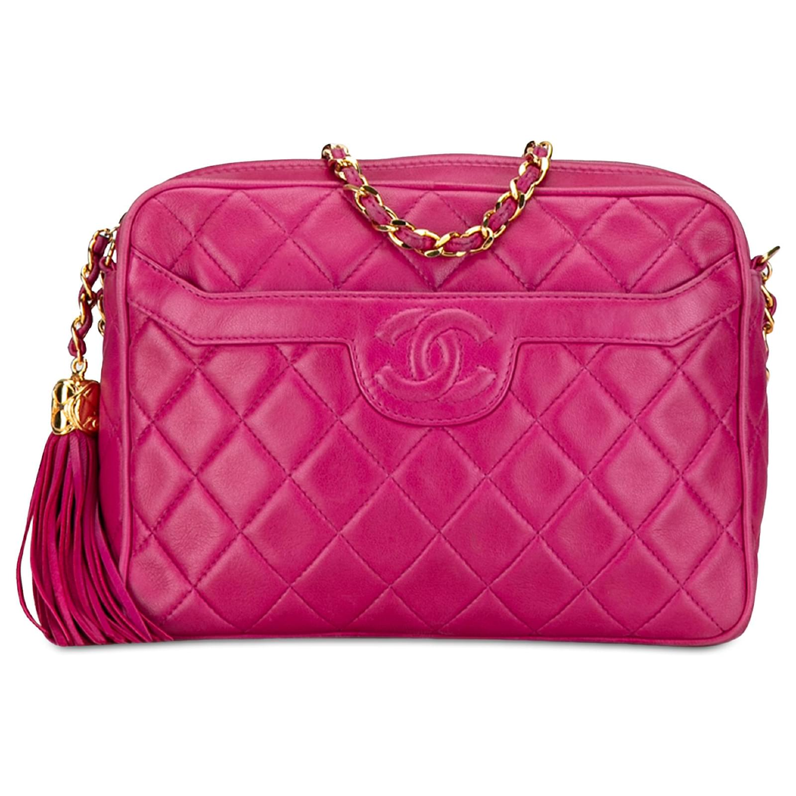 Chanel Pink CC Quilted Lambskin Tassel Crossbody Leather ref.1412523 ...