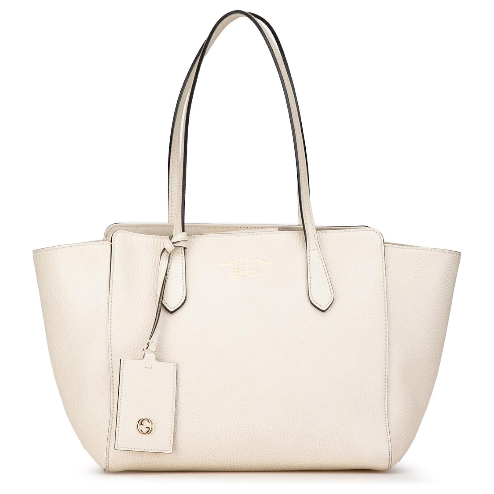 Gucci White Small Swing Tote Bag Leather Pony-style calfskin ref ...