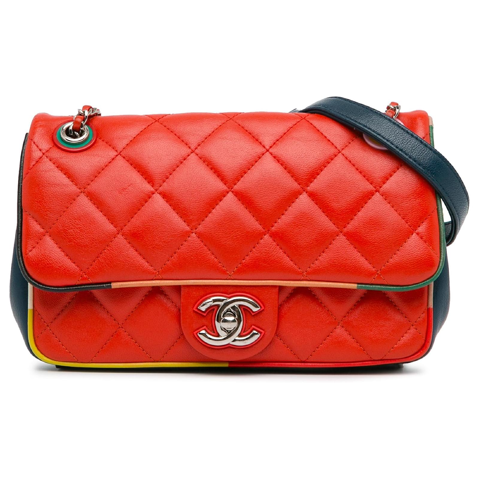Red Chanel Paris-Cuba Small Lambskin Color Flap Bag Leather ref.1414421 ...