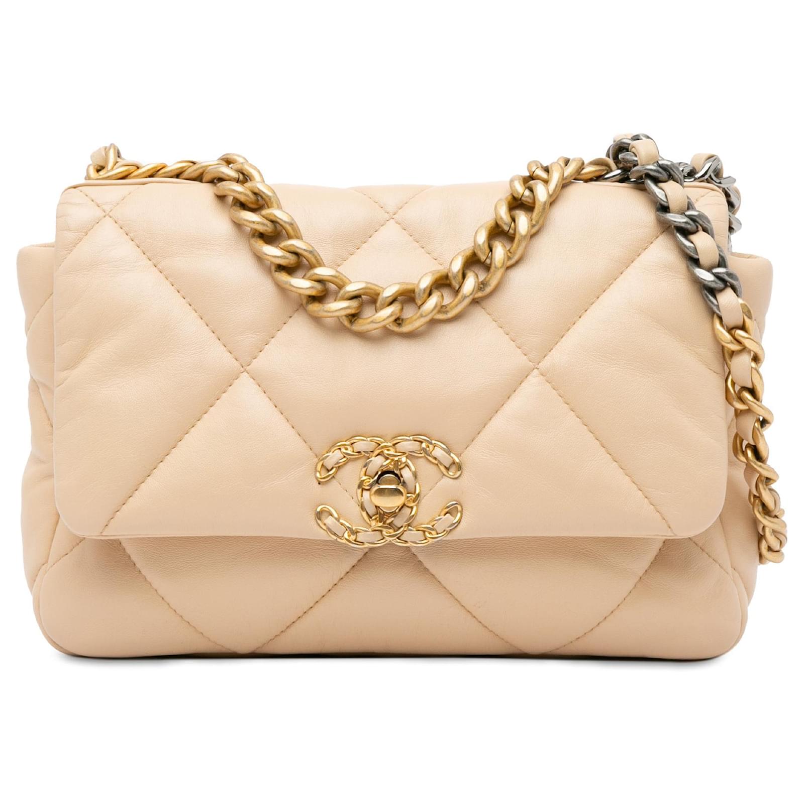 Tan Chanel Medium Lambskin 19 Flap Satchel Camel Leather ref.1416893 ...