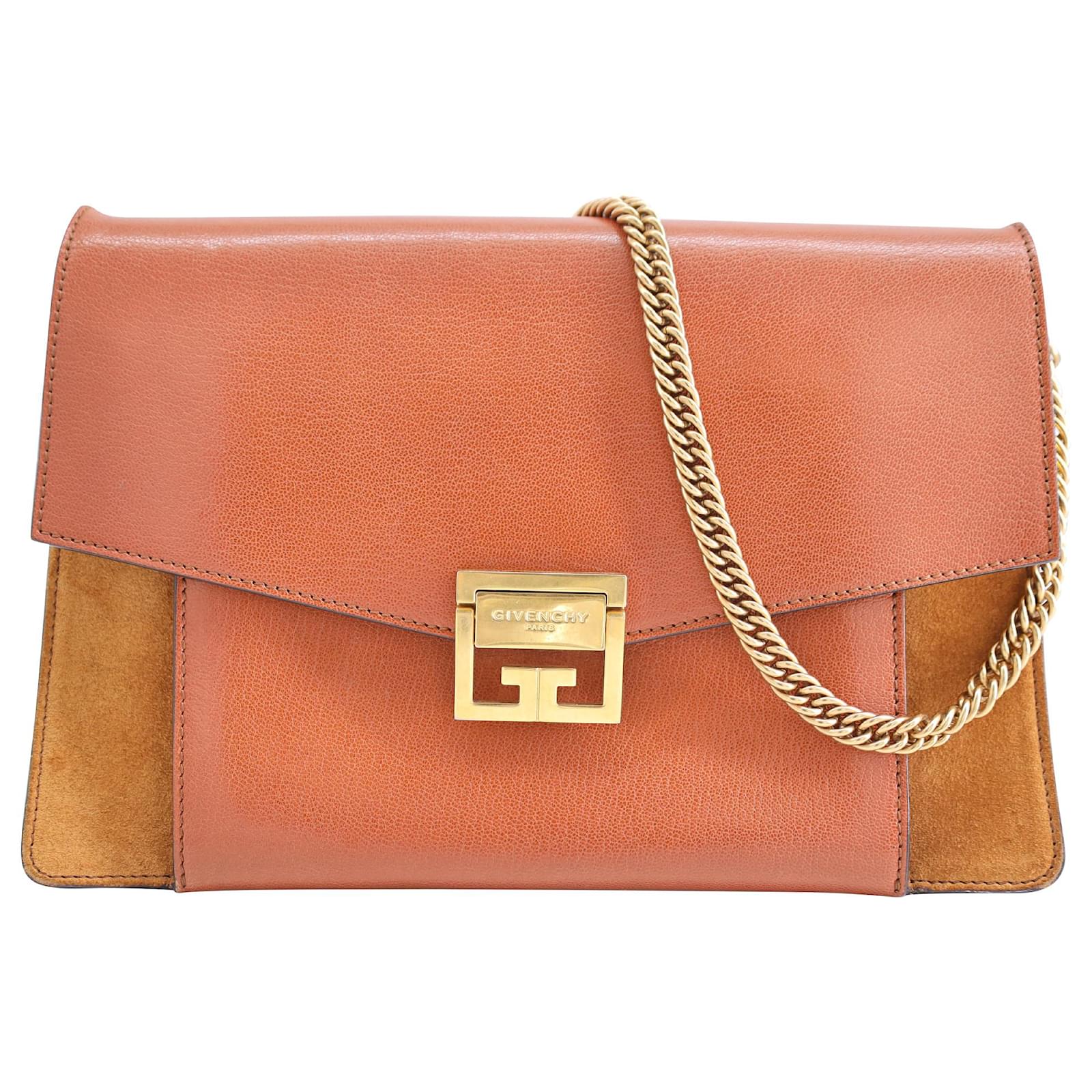Givenchy GV3 Flap Bag Medium in Brown Leather Red ref.1417583 - Joli Closet