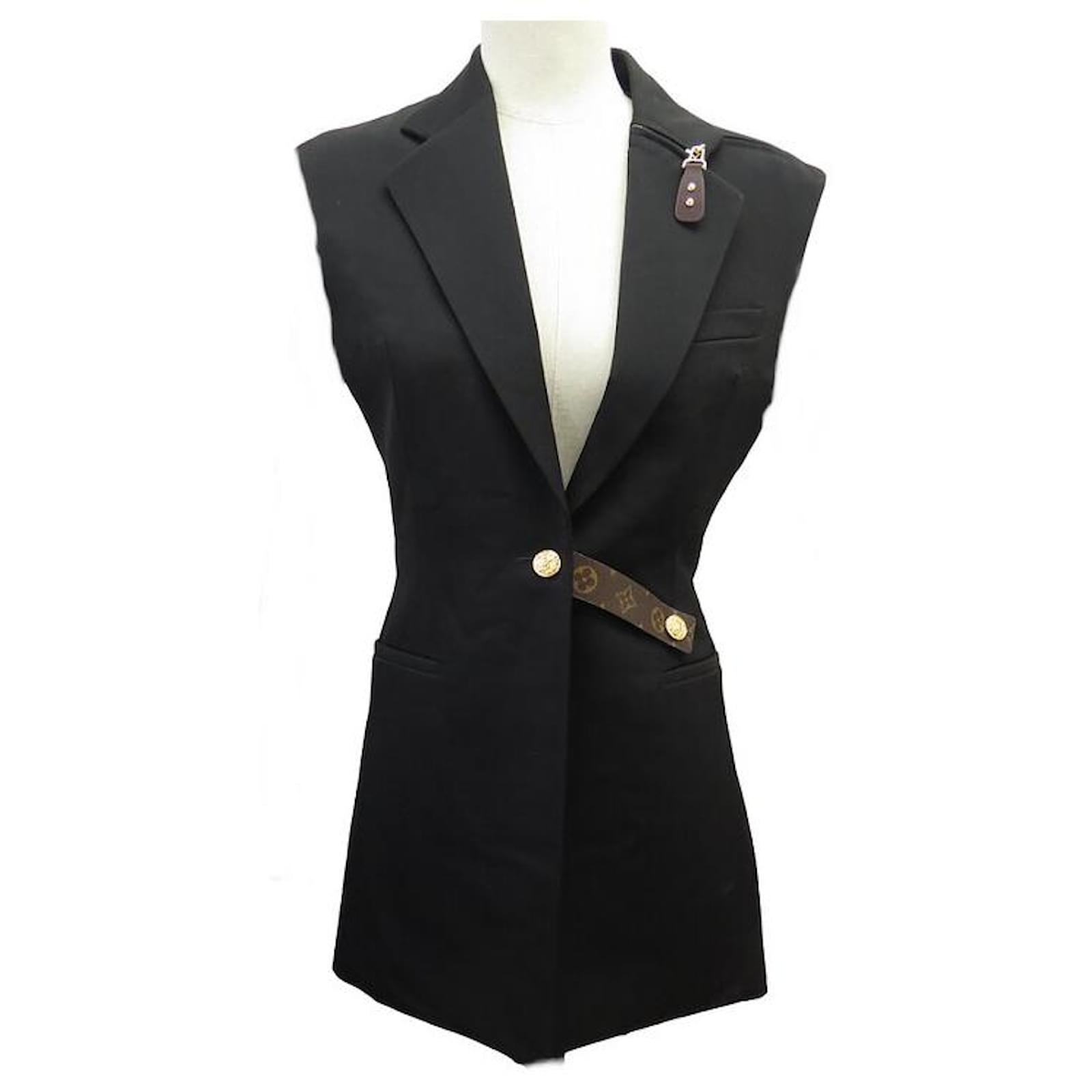 NEW LOUIS VUITTON SLEEVELESS BLAZER JACKET WITH BUTTONHOLE HANGER XS 34 ...
