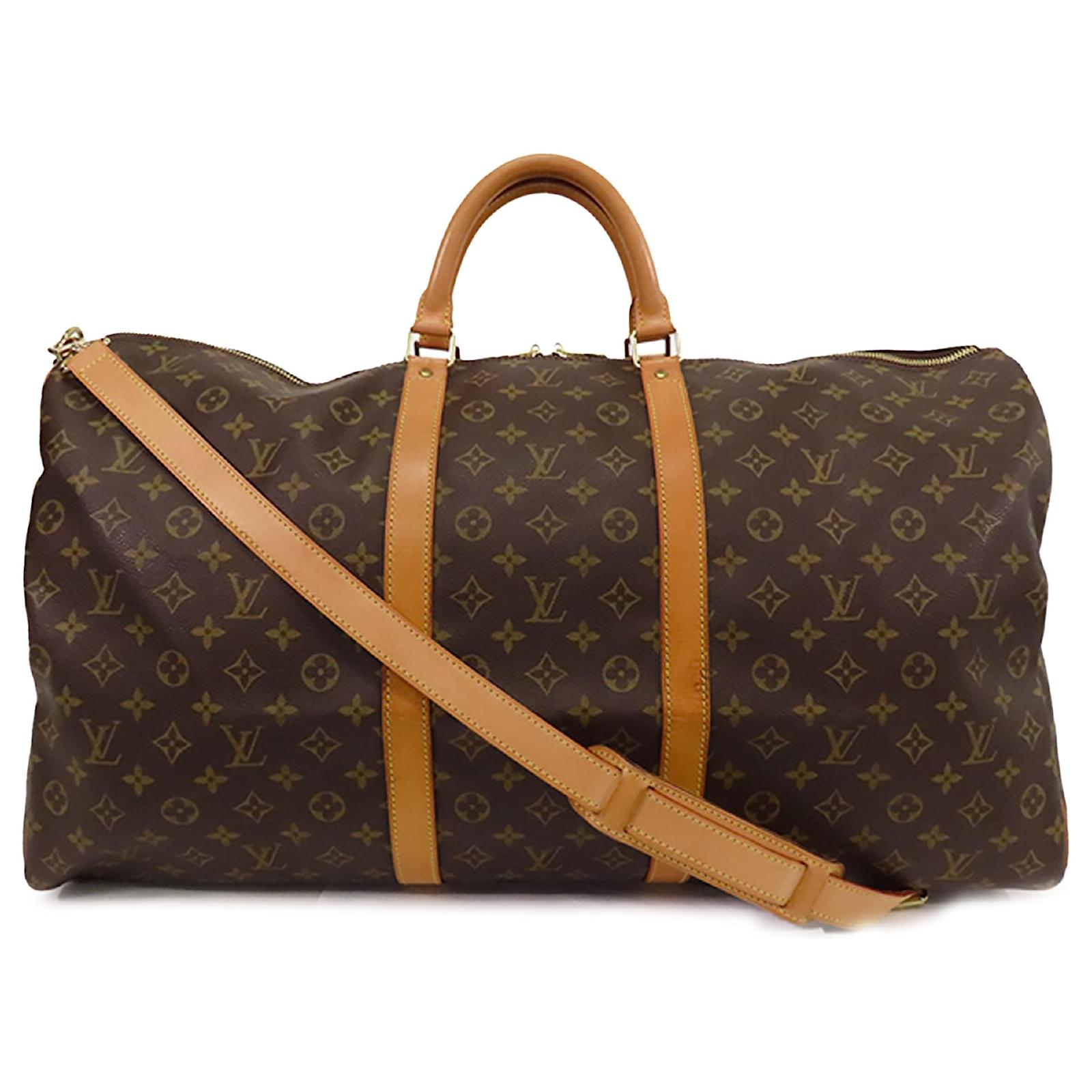 Louis Vuitton Brown Monogram Keepall Bandouliere 60 Leather Cloth ref.1421651 - Joli Closet