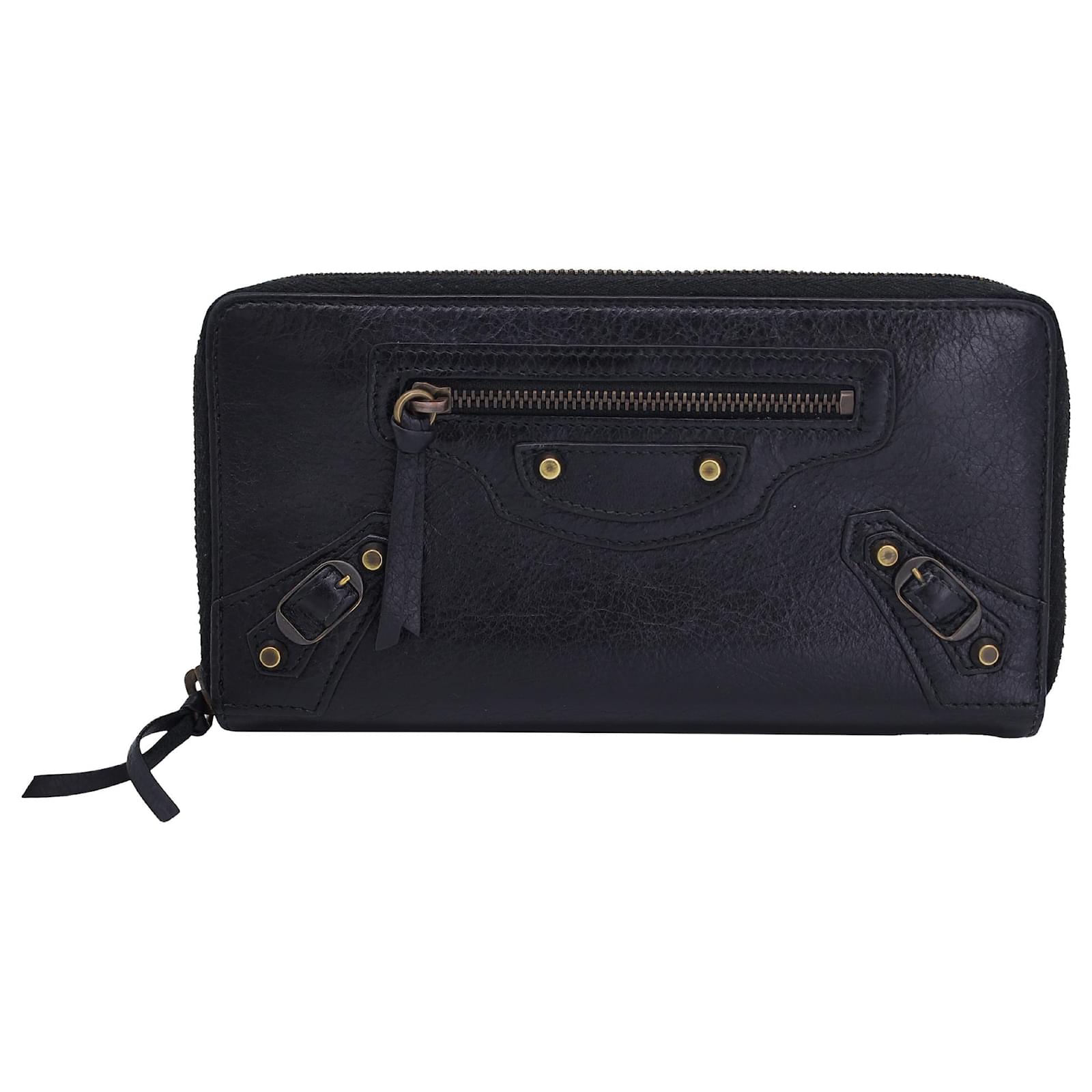 Everyday Balenciaga Continental Zip Around Long Wallet in Black Leather ...