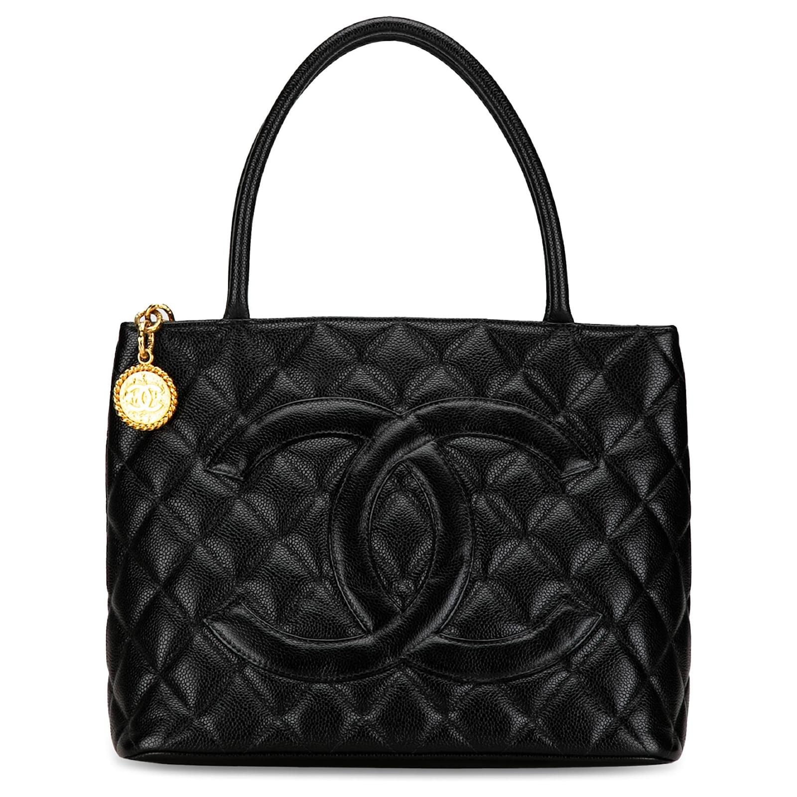 Chanel Black Caviar Medallion Tote Leather ref.1425157 - Joli Closet