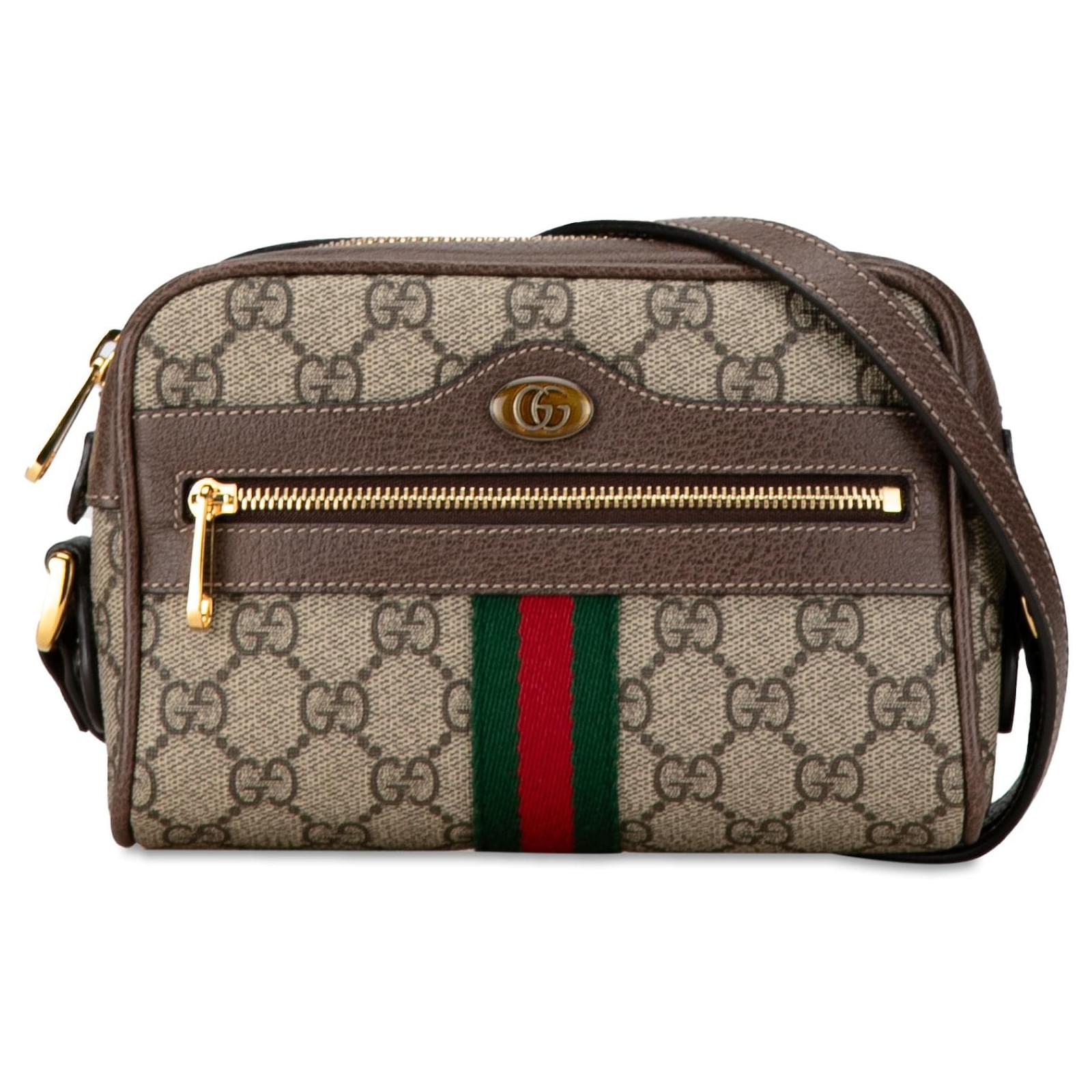 Brown Gucci Mini GG Supreme Ophidia Crossbody Bag Leather ref.1425565 ...
