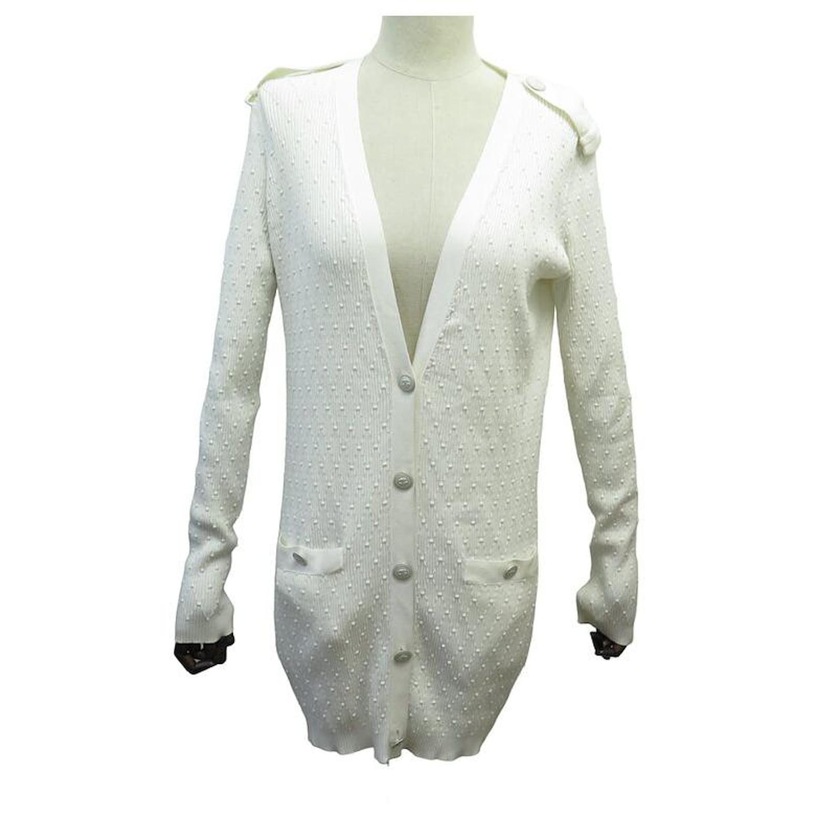 CHANEL VEST LONG CARDIGAN BUTTONS LOGO CC P53624K06978 M 38 JACKET ...