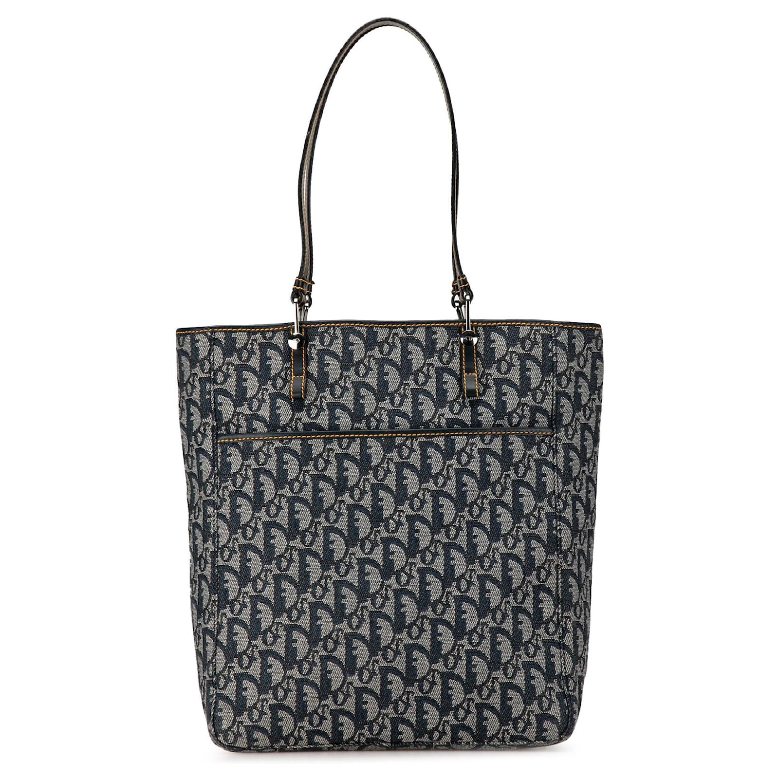 Dior Blue Oblique Canvas Tote Cloth Cloth ref.1426706 - Joli Closet