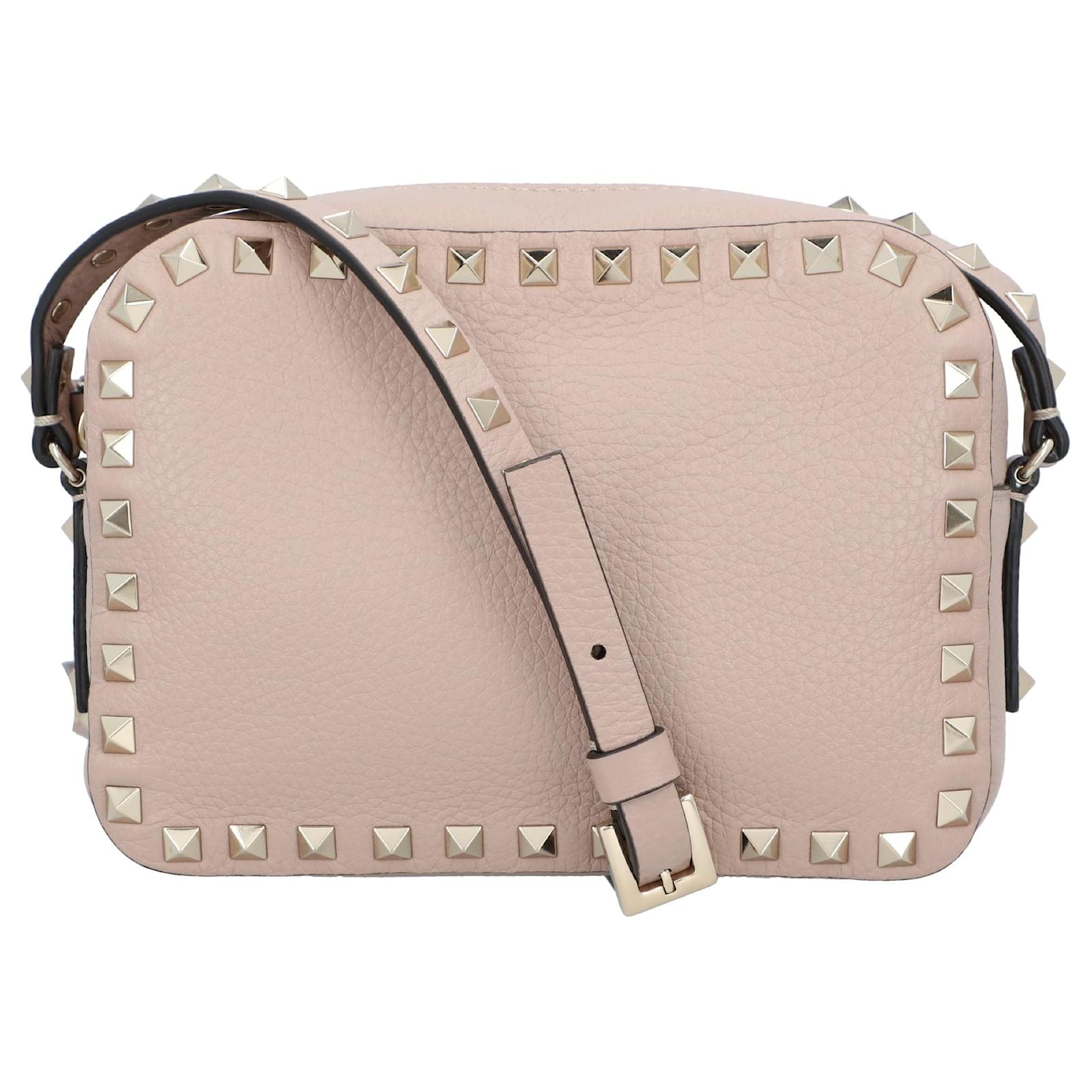 Valentino Garavani Valentino Rockstud Crossbody Bag Brown Beige Leather ...