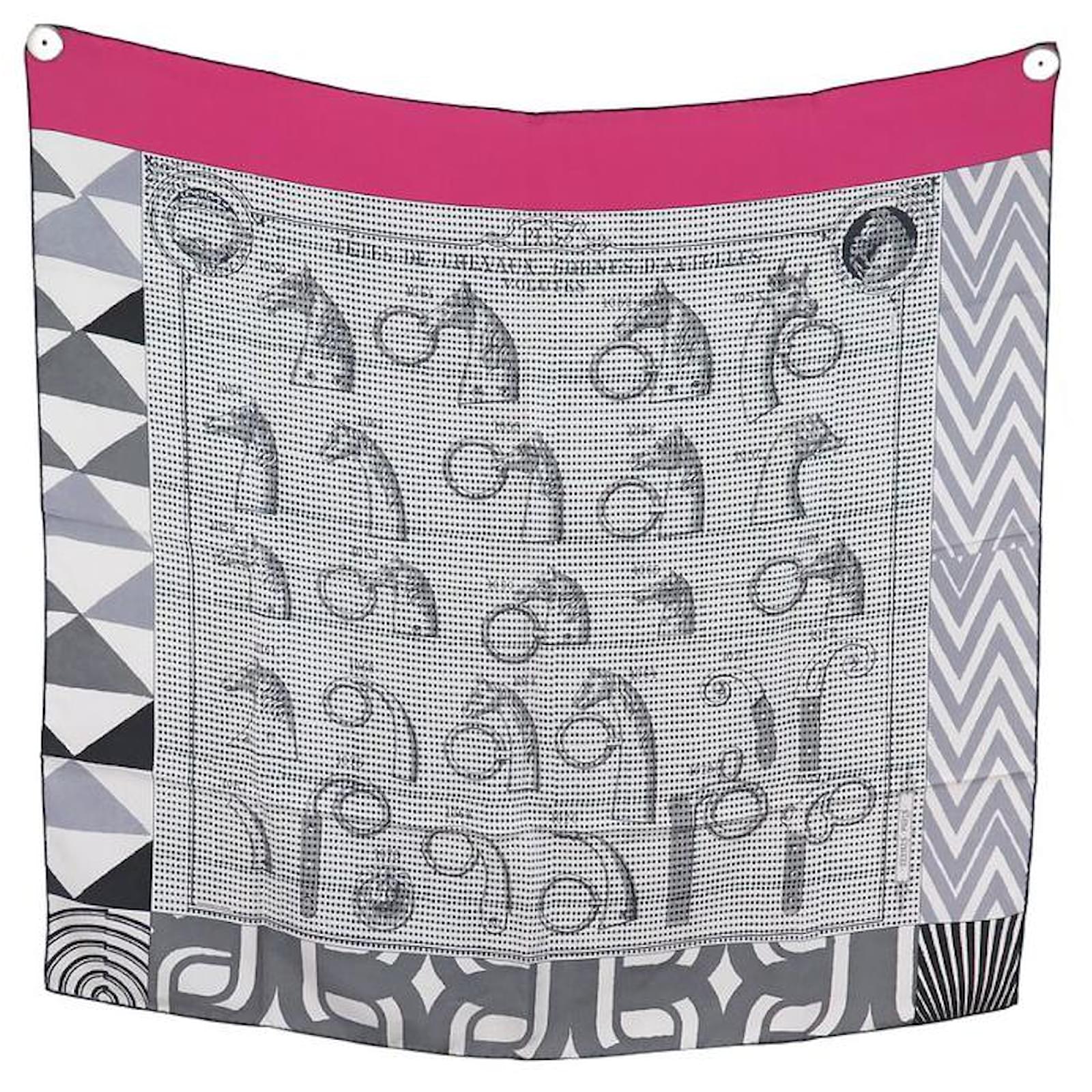 Hermès HERMES SCARF HORSE HEADS HARNESS HORNS SCROLLS SILK Multiple ...