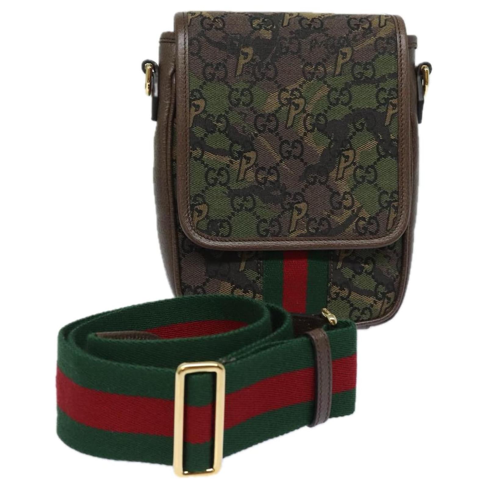 GUCCI GG Canvas Web Sherry Line GUCCIxPALACE Bag Camouflage 723142 Auth ...
