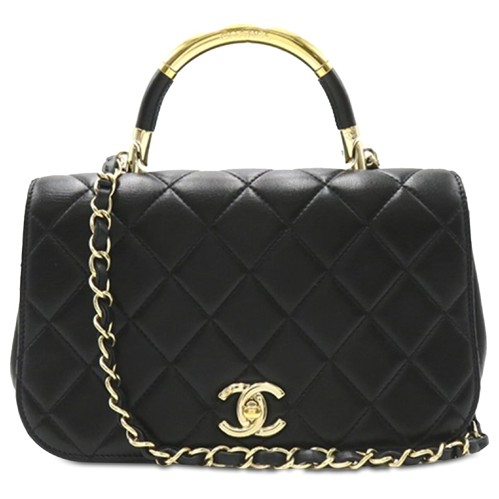 Chanel Black Small Quilted Lambskin Carry Chic Flap Leather ref.1432416 ...