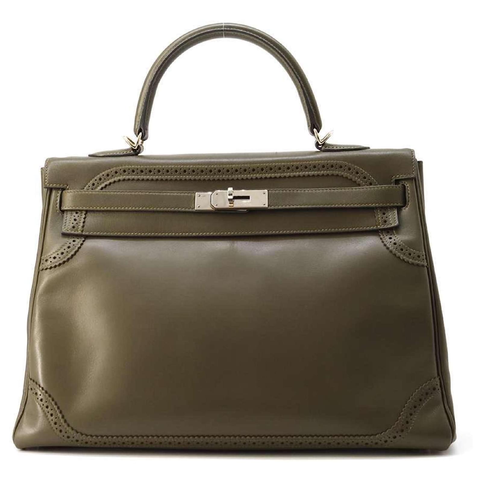 Hermès Kelly 35 Khaki Leather ref.1433503 - Joli Closet