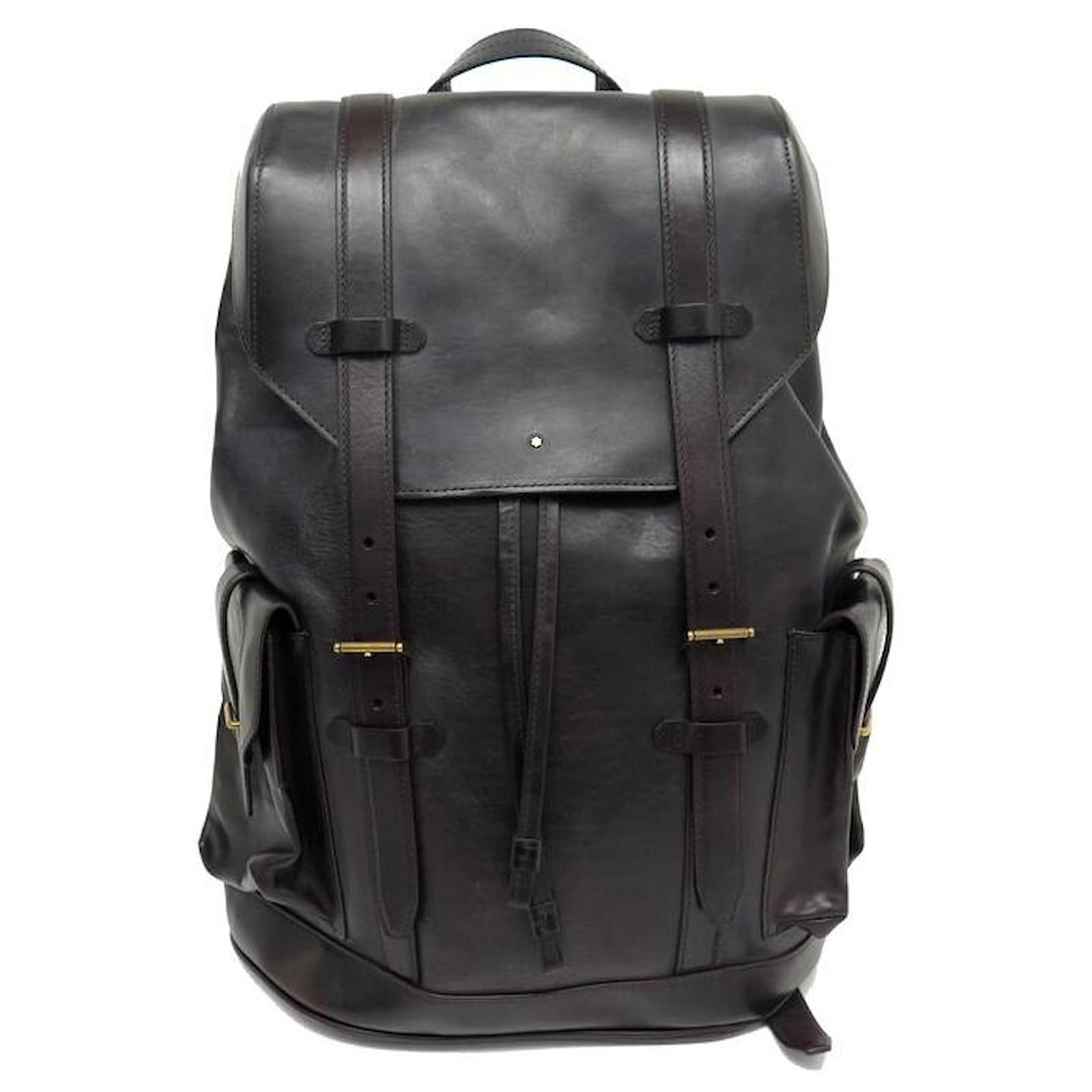NINE MONTBLANC 1926 HERITAGE 116813 BROWN LEATHER BACKPACK ref.1439951 ... NINE MONTBLANC 1926 HERITAGE 116813 BROWN LEATHER BACKPACK ref.1439951 ...