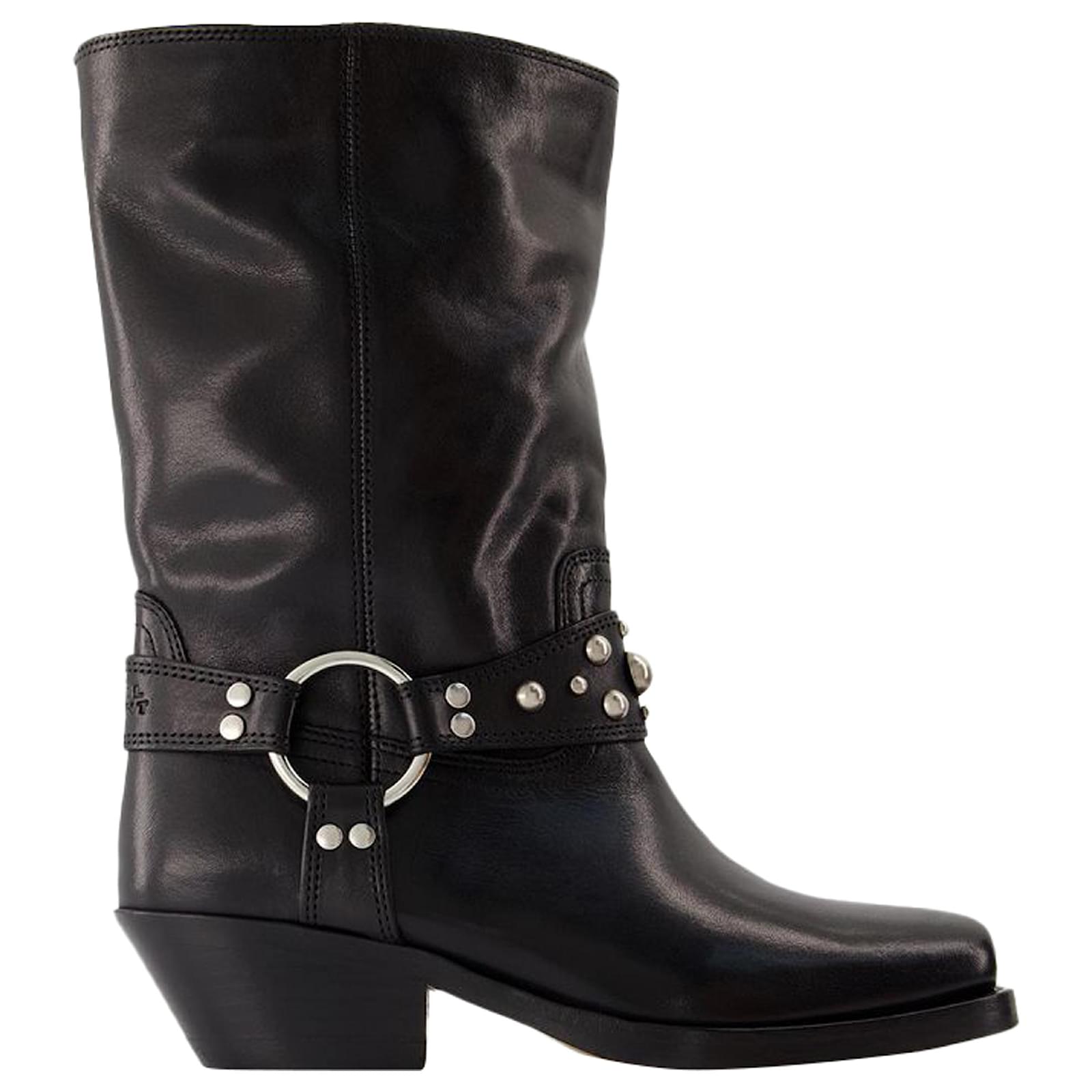 Antya Boots - Isabel Marant - Leather - Black Pony-style calfskin ref ...