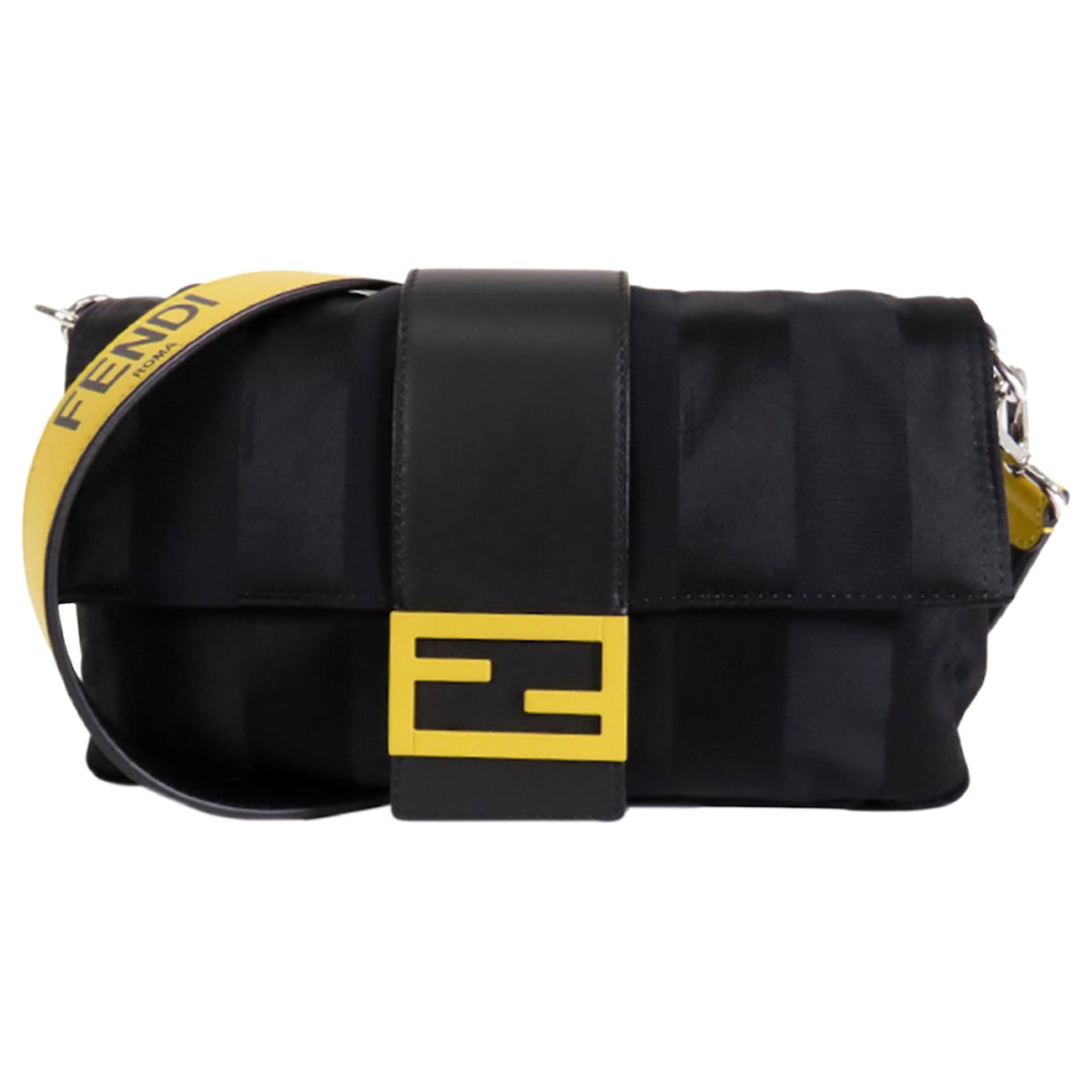 Black Fendi Stripes Convertible Baguette Satchel Cloth ref.1443695 ...