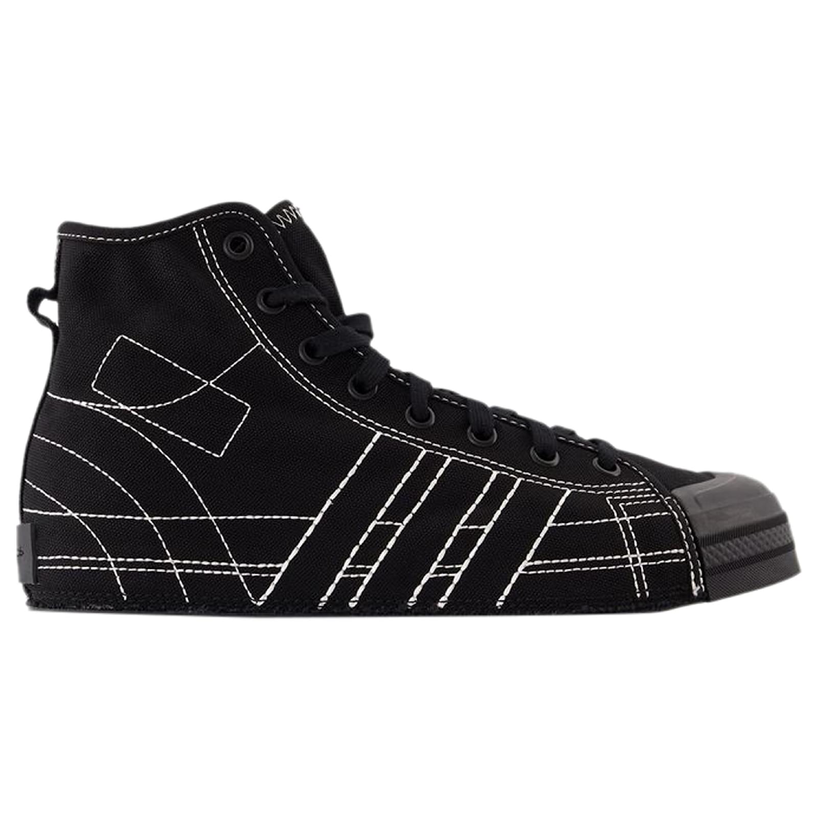 Y3 Nizza Hi Sneakers - Y-3 - Leather - Black Pony-style calfskin ref ...