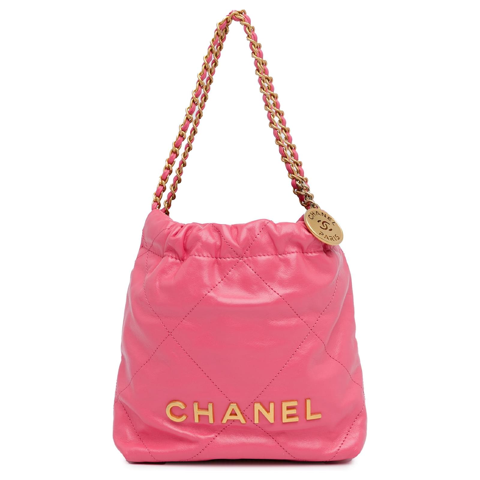 Chanel Pink Mini Calfskin 22 Hobo Leather Pony-style calfskin ref ...