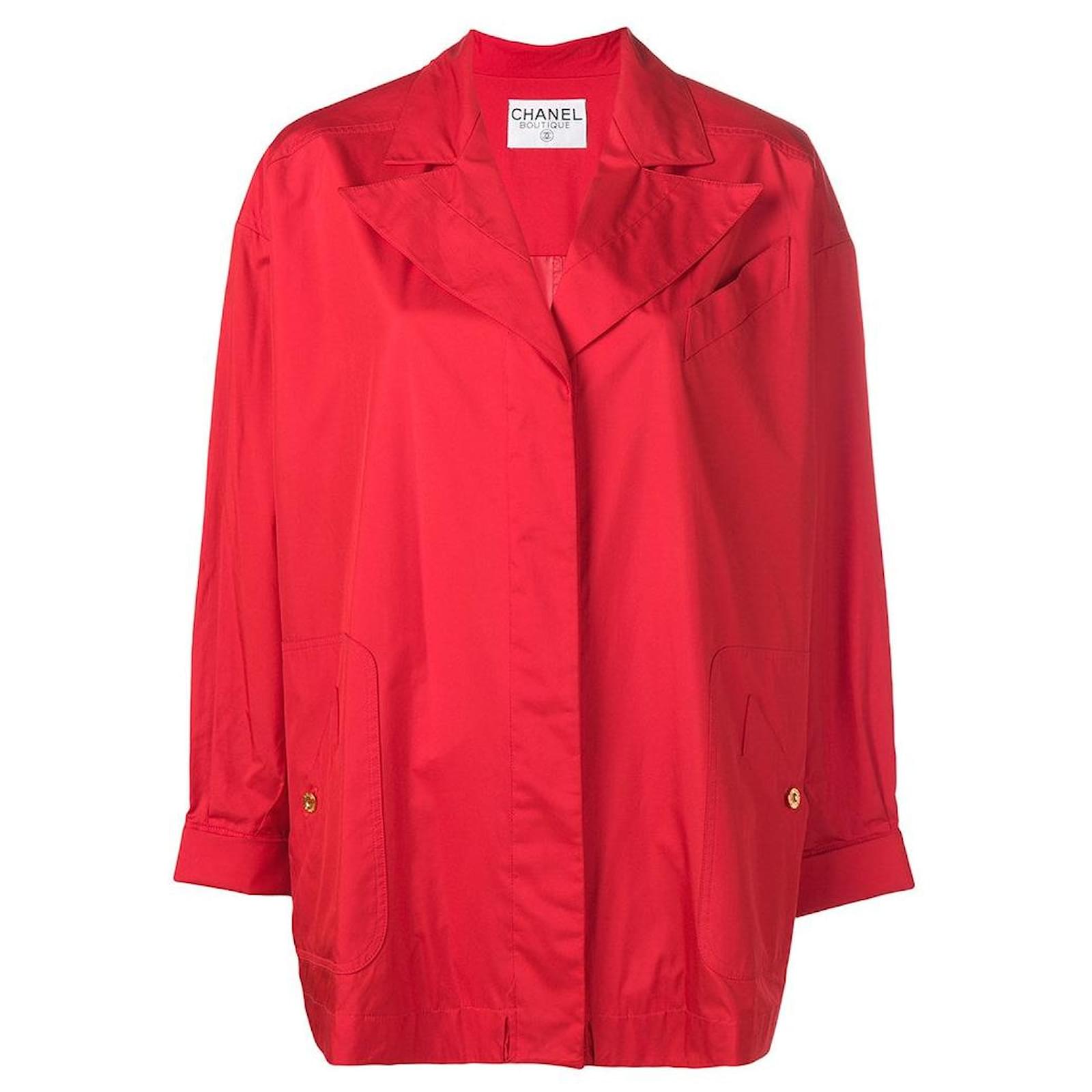 Chanel Red Nylon Jacket ref.1447332 - Joli Closet