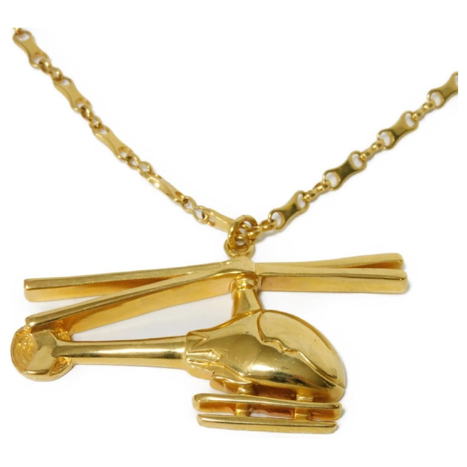 Louis Vuitton Helicopter Pendant Necklace in Gold Golden ref.1447968 ...