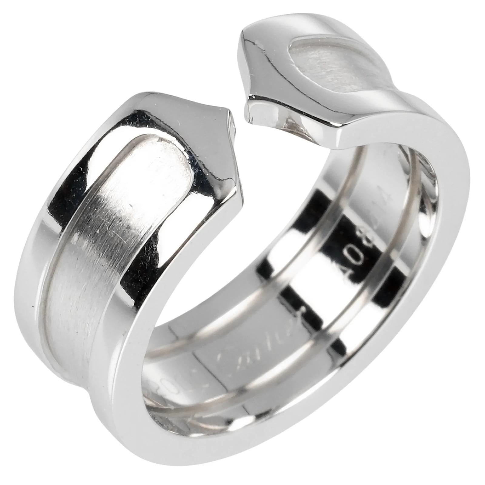 Cartier 2C Band Ring in 18K White Gold ref.1452710 - Joli Closet
