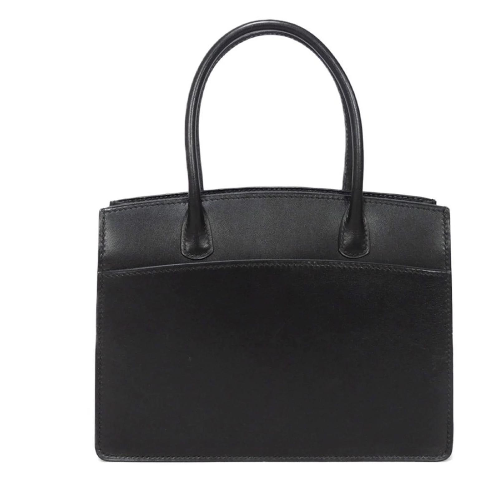Hermès Hermes Black Box Calf Leather Tote Bag Pony-style calfskin ref ...