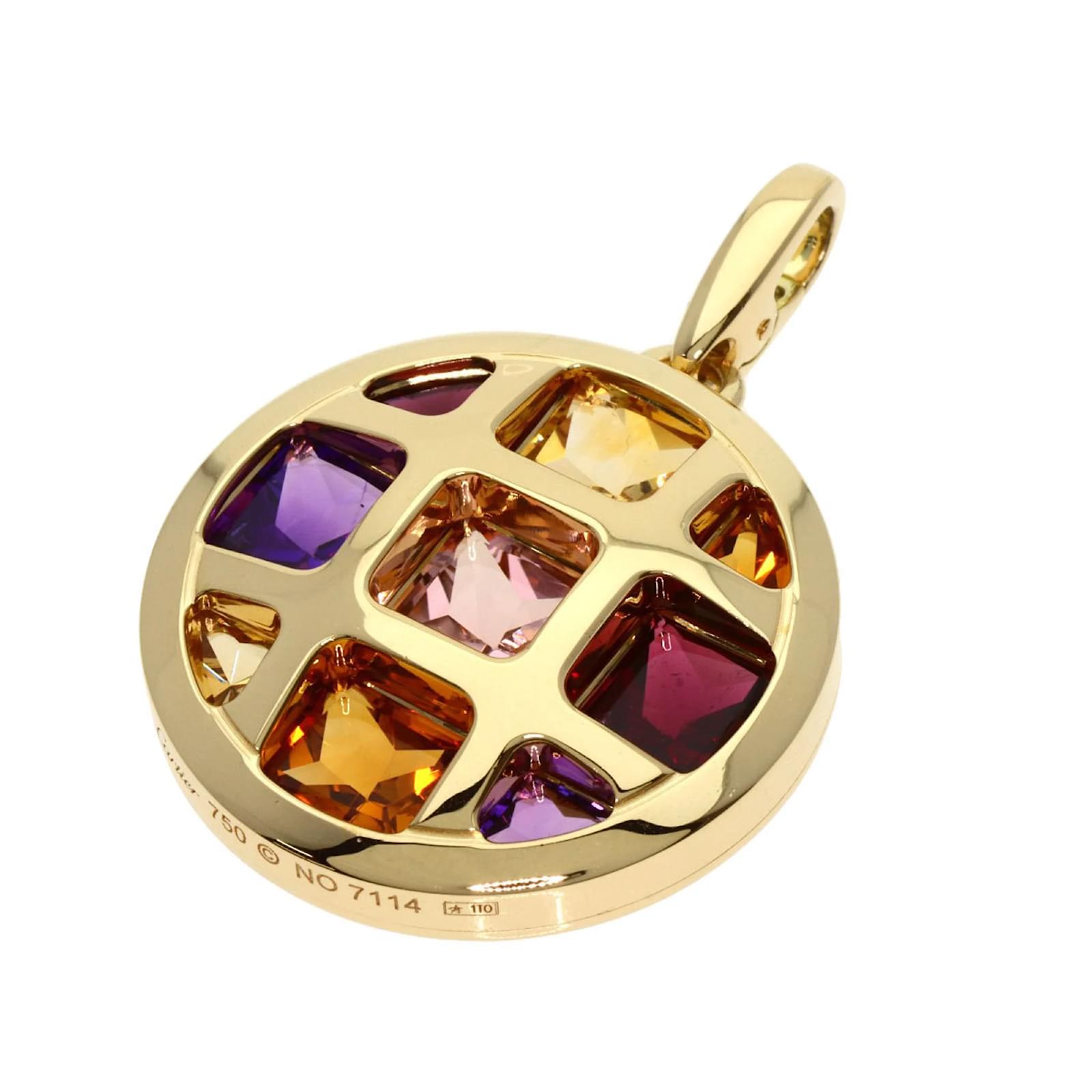 Cartier Pasha Multi-Color Stone Pendant in 18K Yellow Gold Golden ref ...