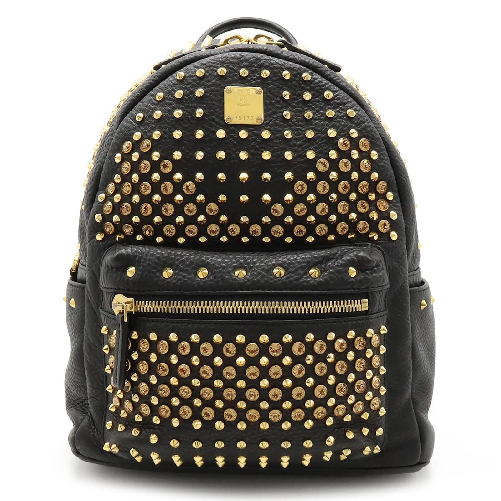 MCM Black Studded Leather Backpack ref.1453605 - Joli Closet