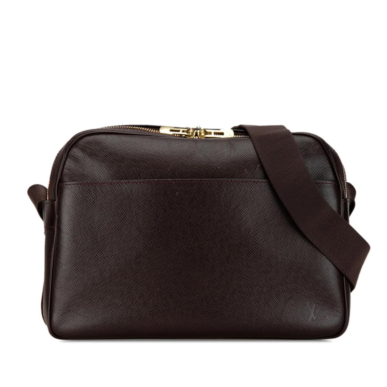 Louis Vuitton Taiga Reporter PM Shoulder Bag Brown Dark red Leather ref ...