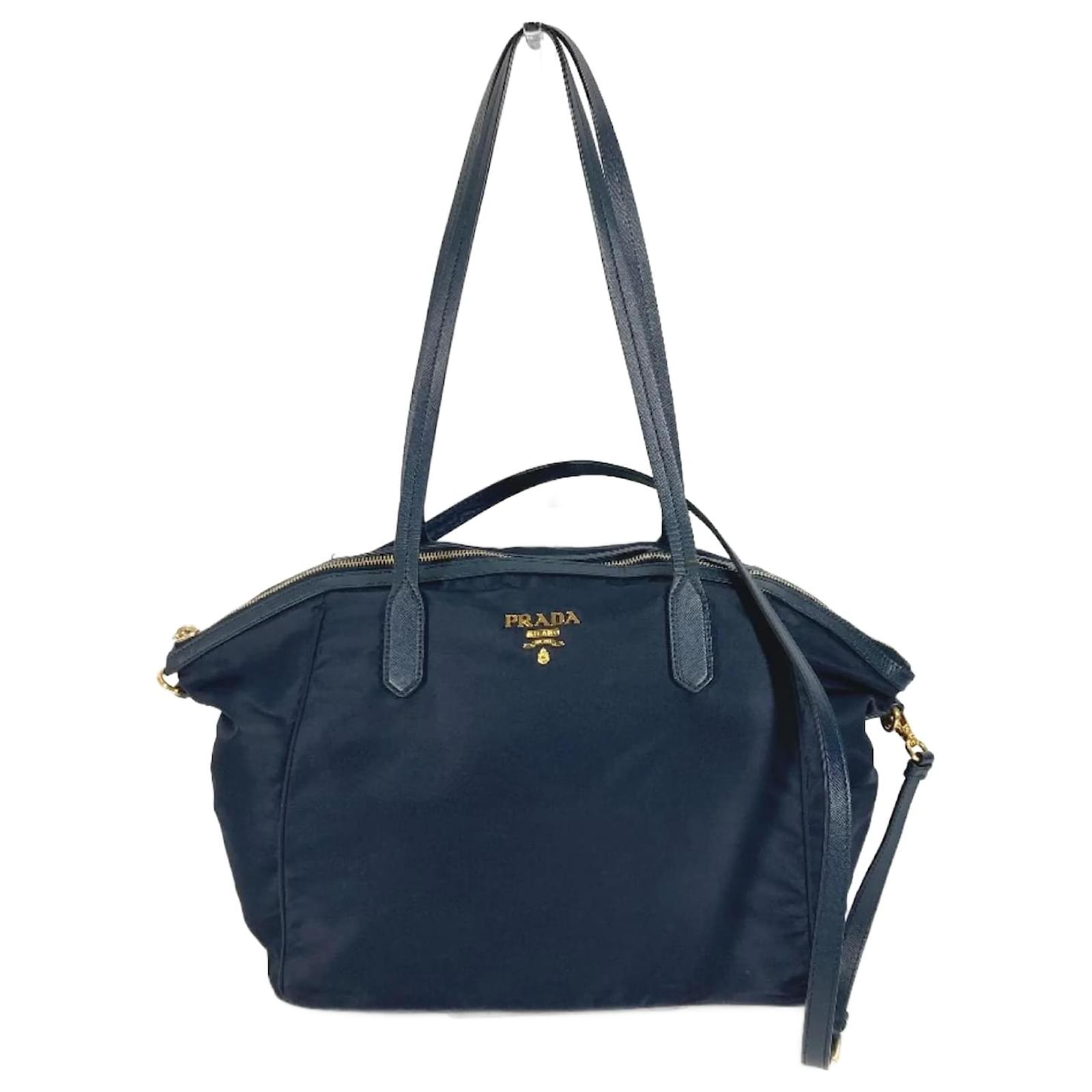 Tote Prada Navy Cloth Shoulder Bag Navy blue ref.1454828 - Joli Closet
