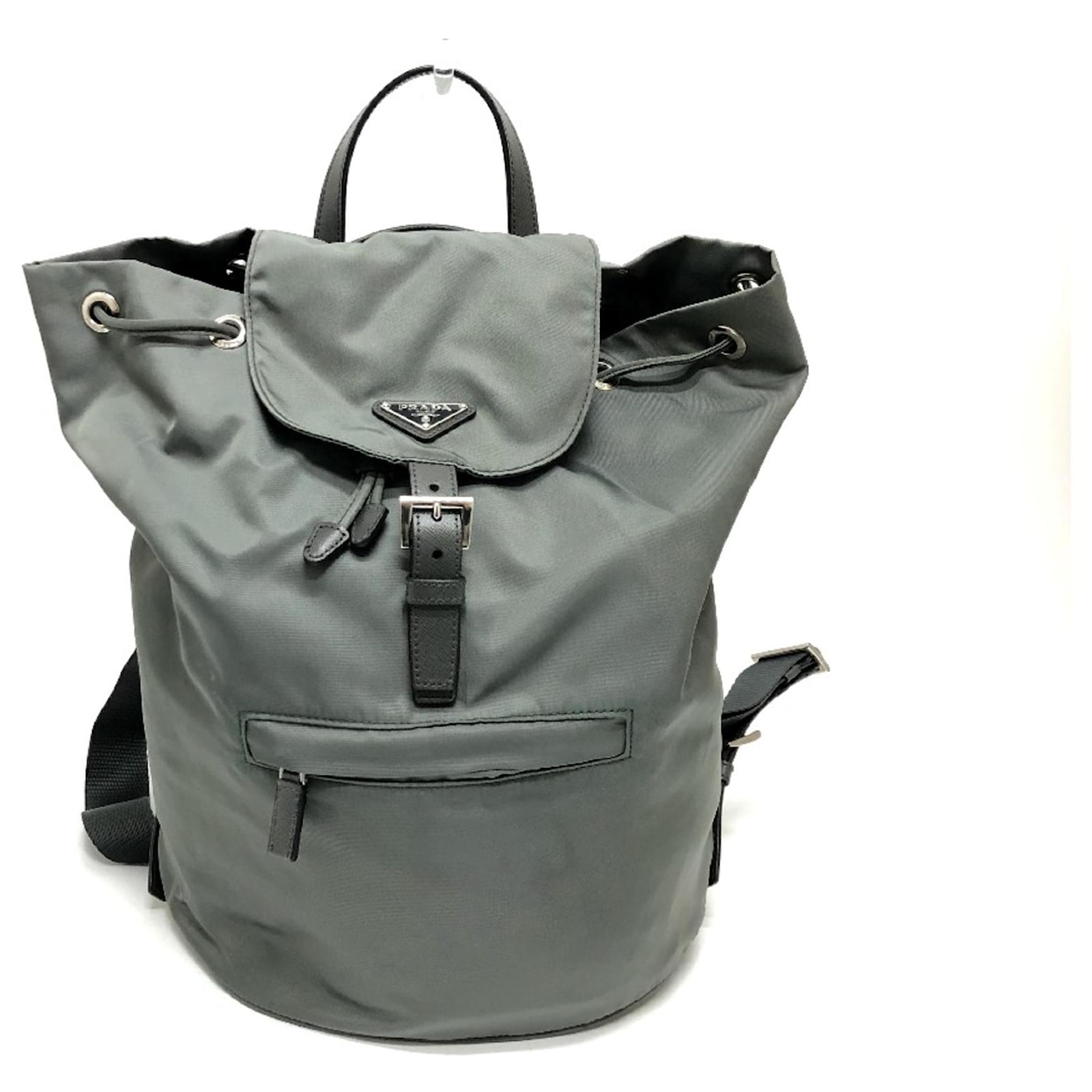 Prada Gray Leather Backpack Brown ref.1454844 - Joli Closet
